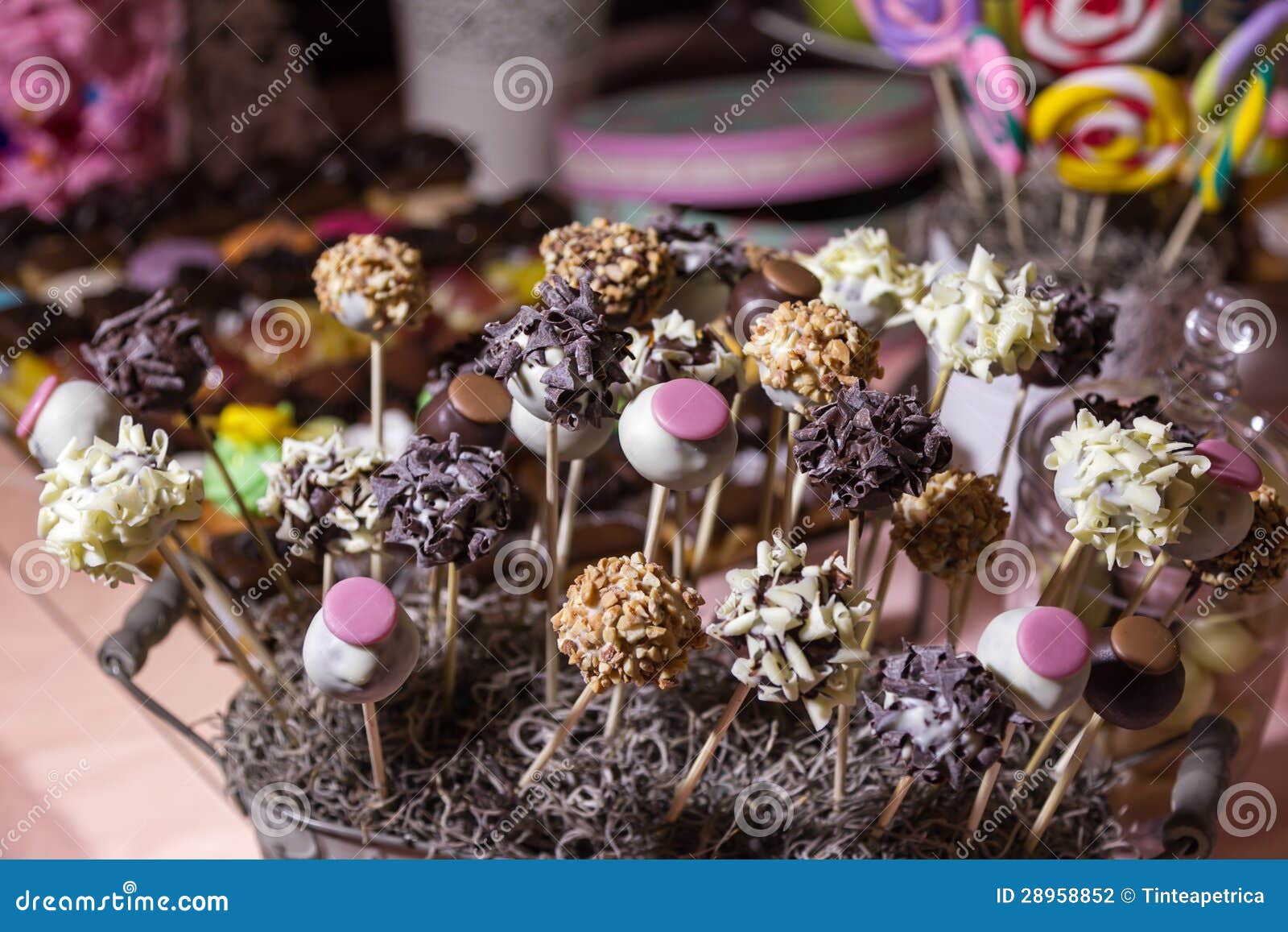 Candy Buffet and Desert Table Stock Photo - Image of food, coated: 28958852