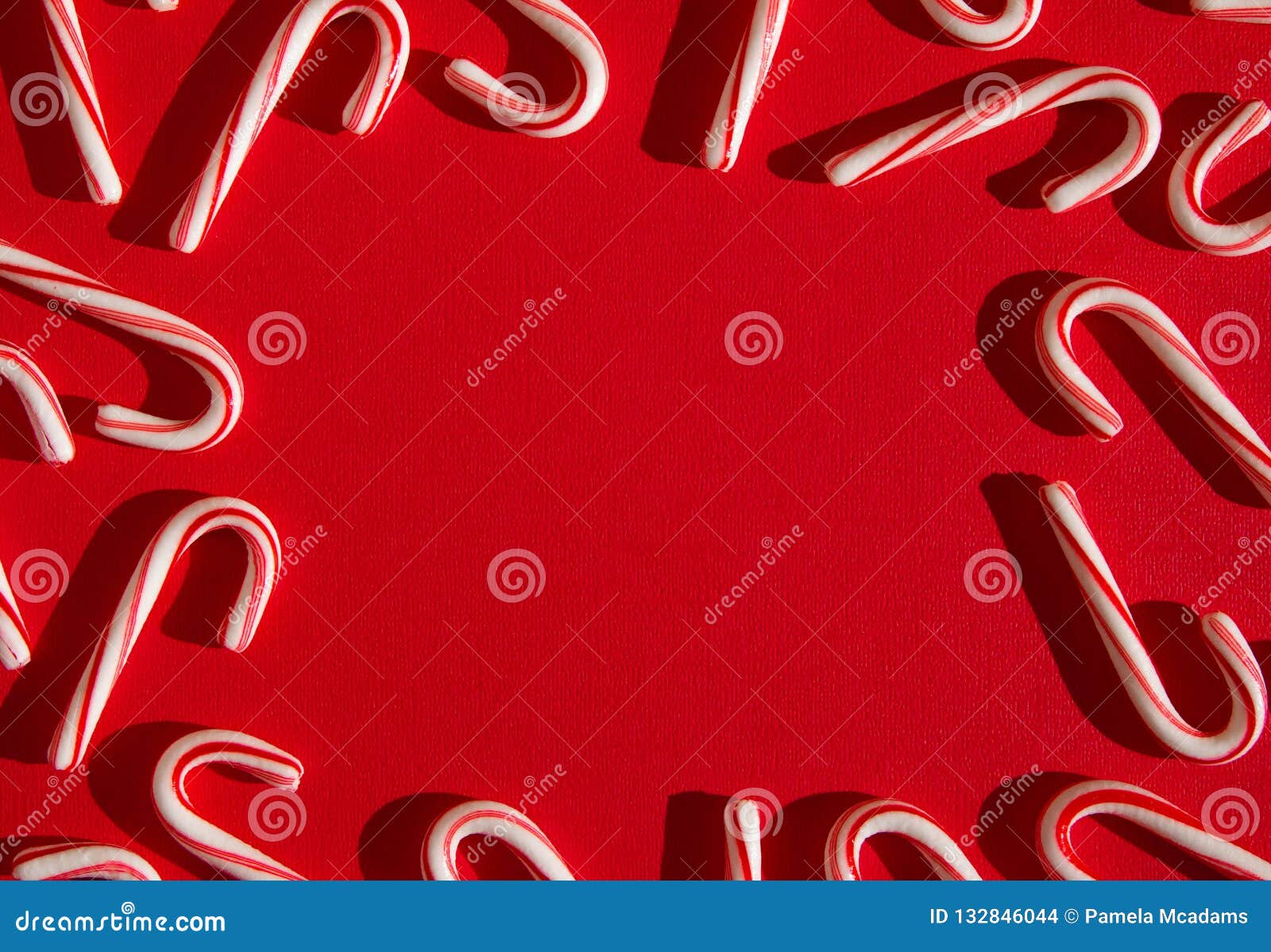 Candy Cane Background on a Red Background Stock Photo - Image of ...