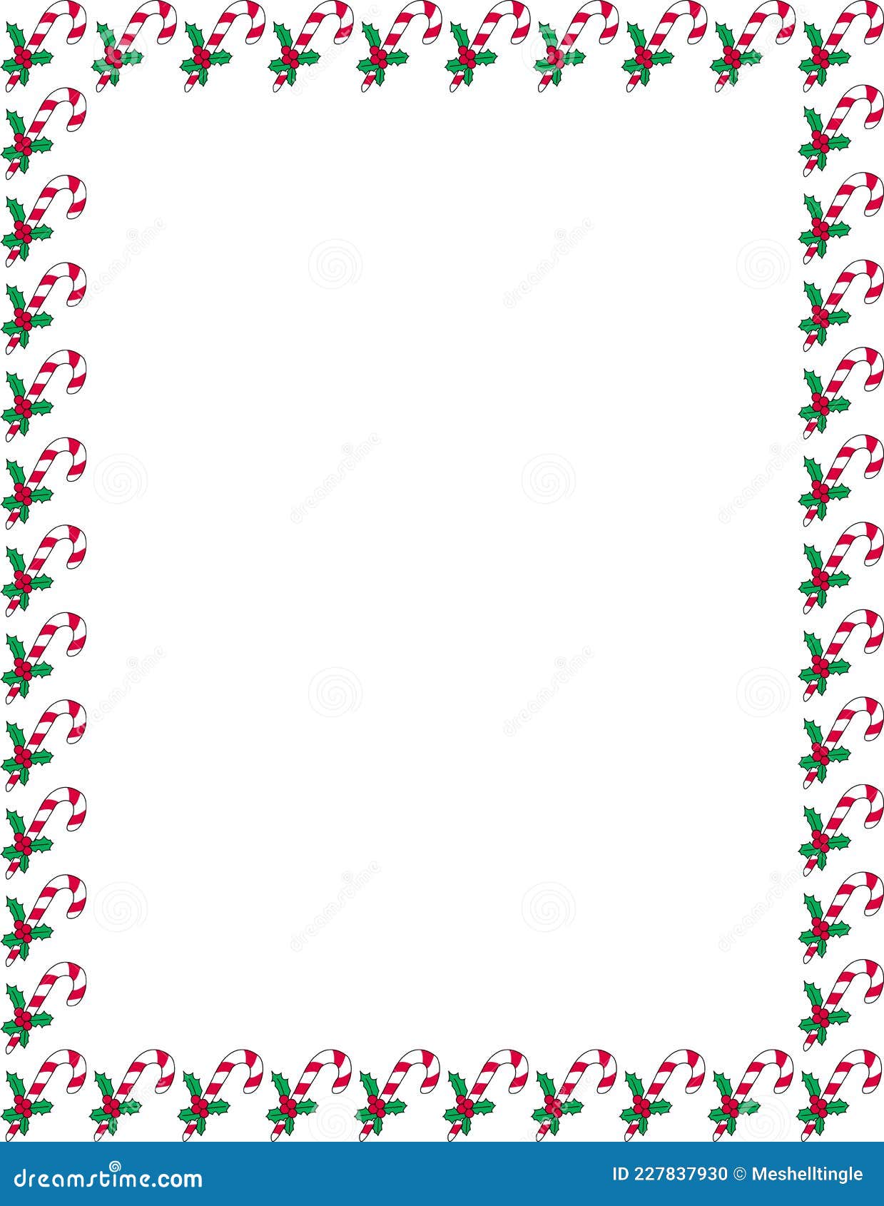 Candy Cane Border with Vector Stock Illustration - Illustration of ...