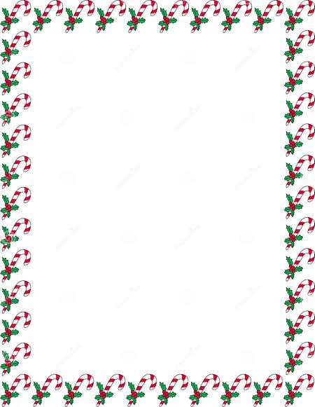 Candy Cane Border with Vector Stock Illustration - Illustration of ...
