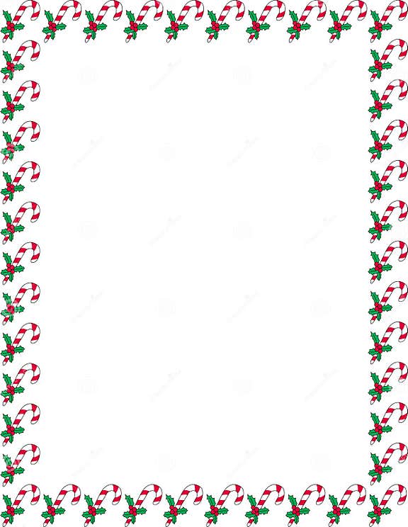 Candy Cane Border with Vector Stock Illustration - Illustration of ...
