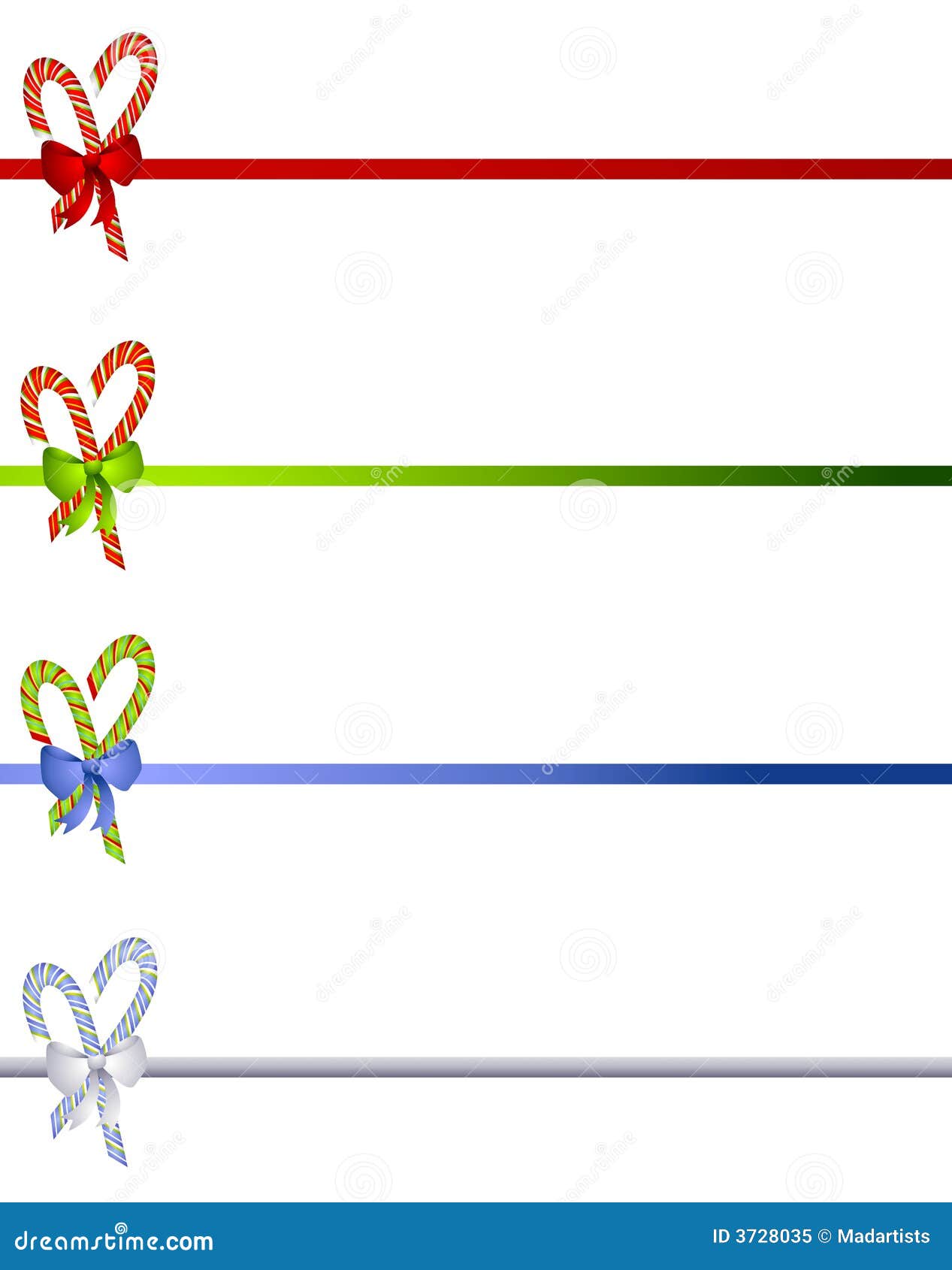 Candy Cane and Bows Borders Stock Illustration - Illustration of xmas ...