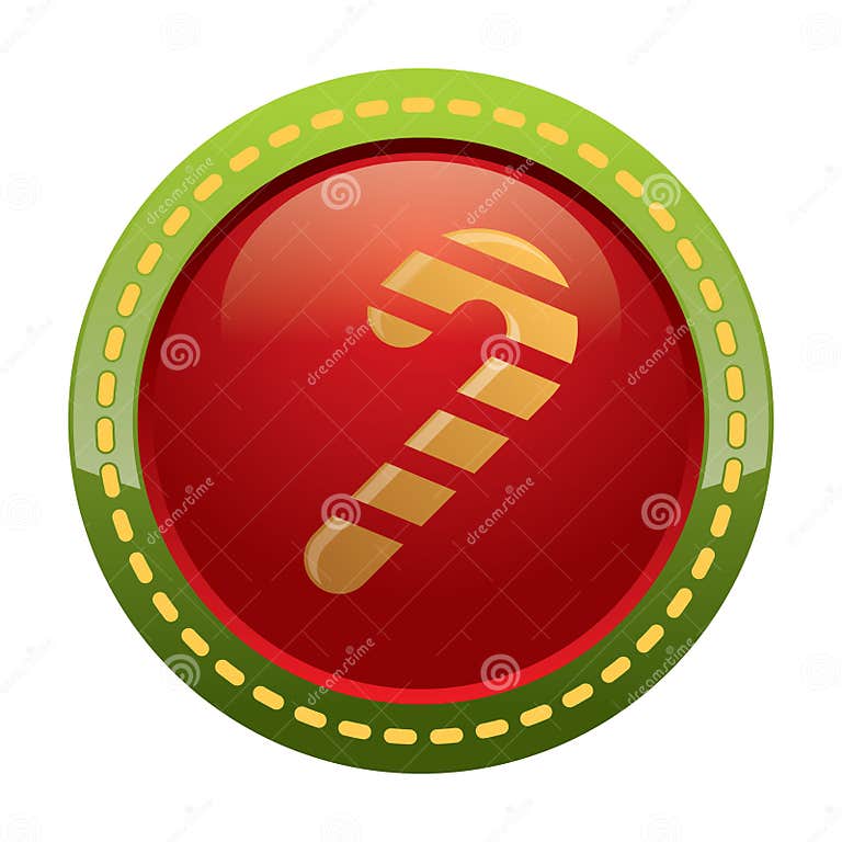Candy Cane Button. Vector Illustration Decorative Design Stock Vector ...