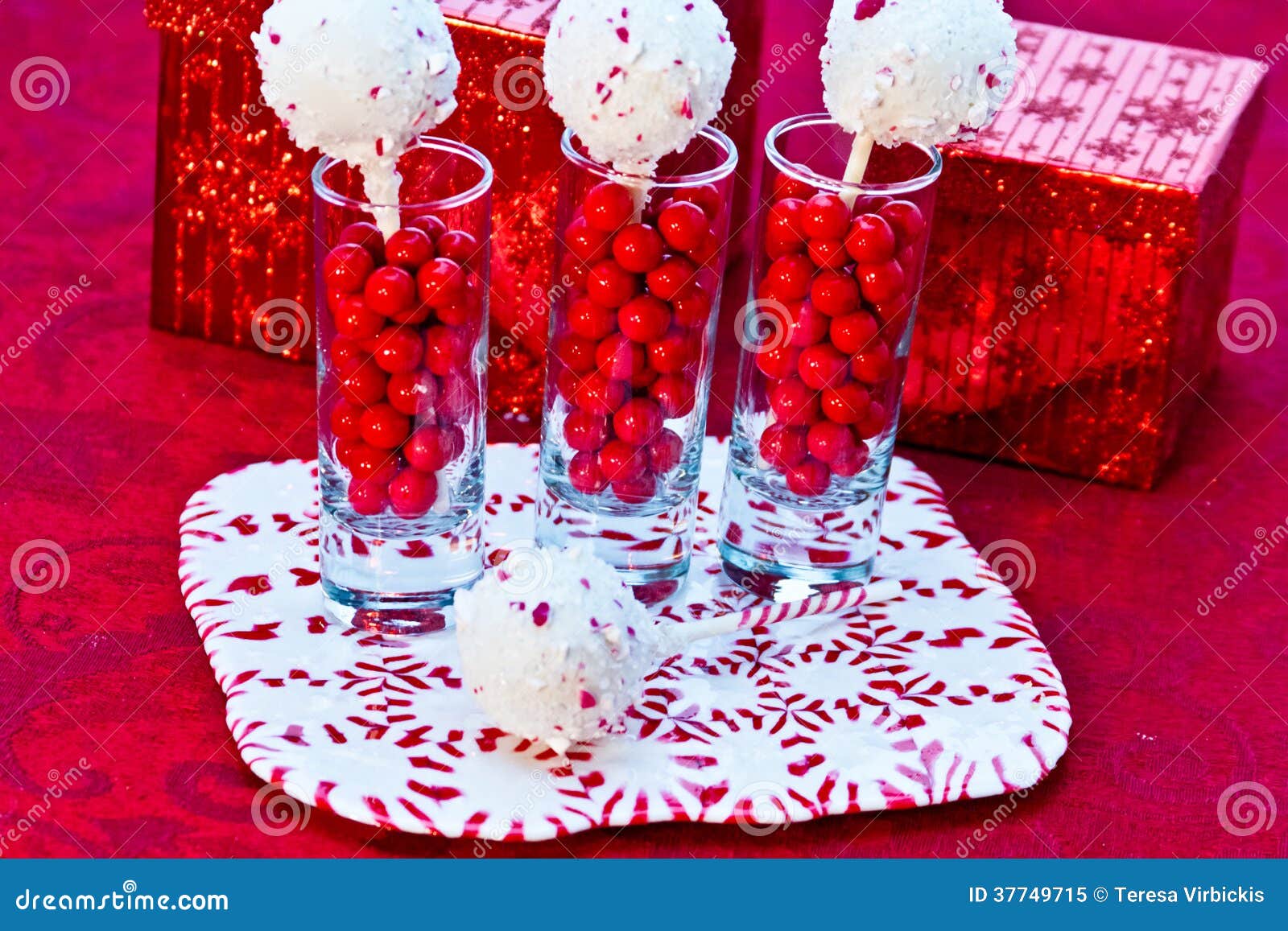 Candy Cane Cake Pops stock image. Image of celebration - 37749715