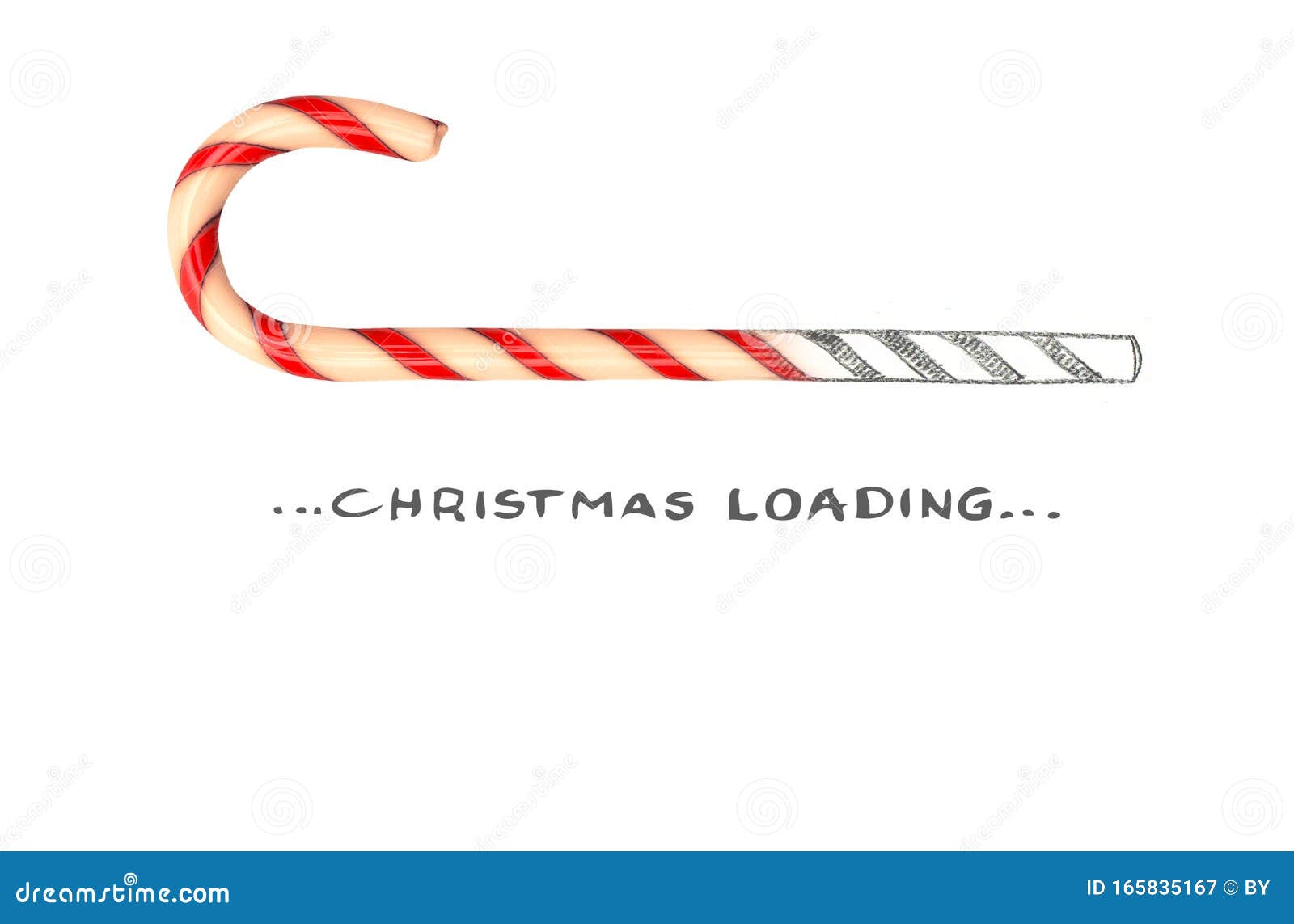 Candy Cane with Christmas Loading Bar Stock Illustration - Illustration ...