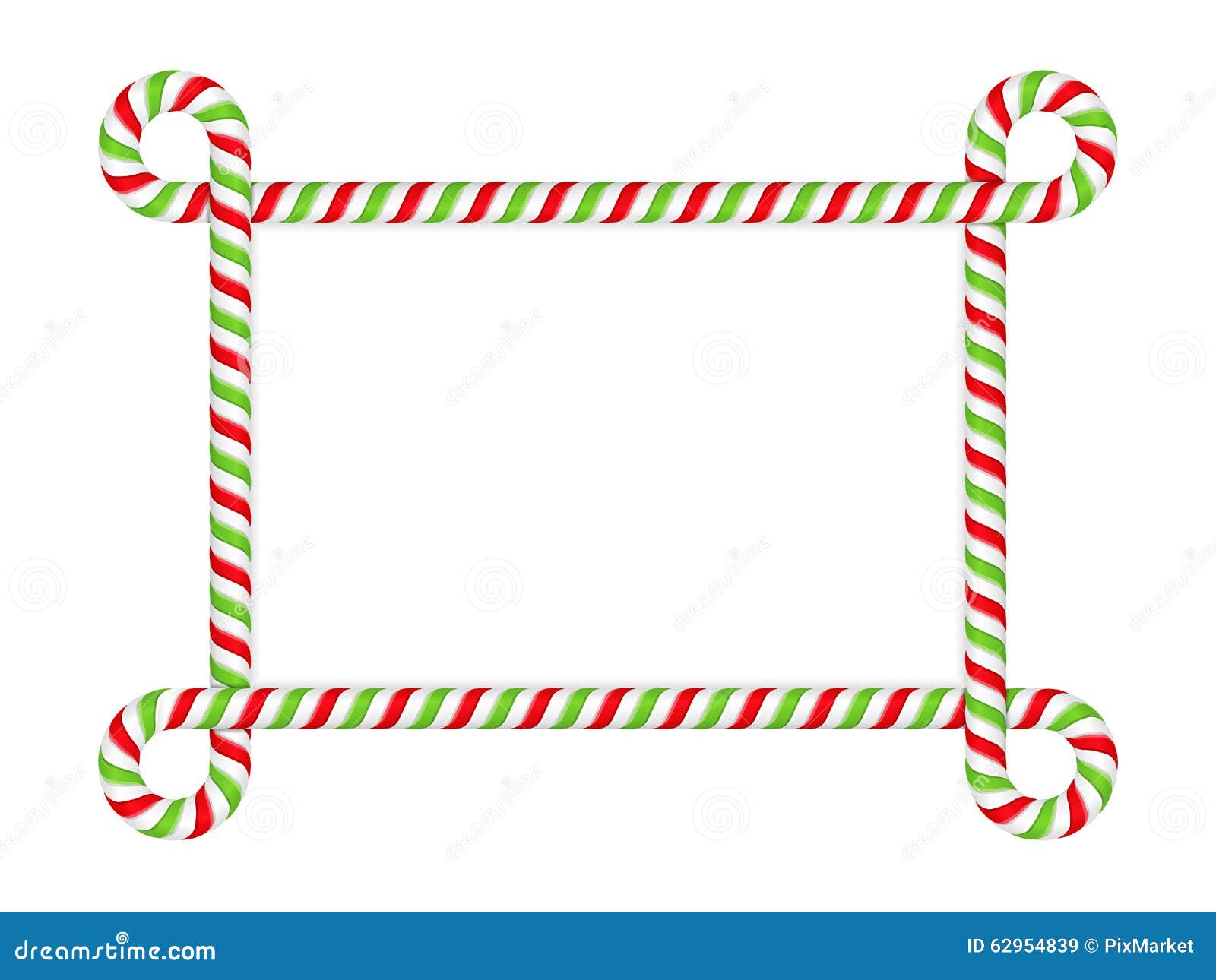 Candy Cane Frame Border For Christmas Design Isolated On White B Vector ...