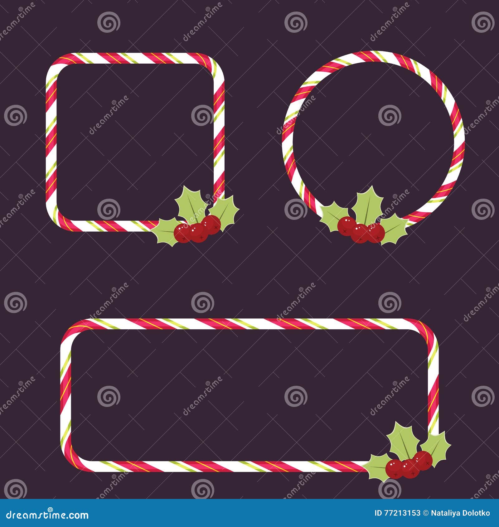 Candy cane frames stock vector. Illustration of santa - 77213153