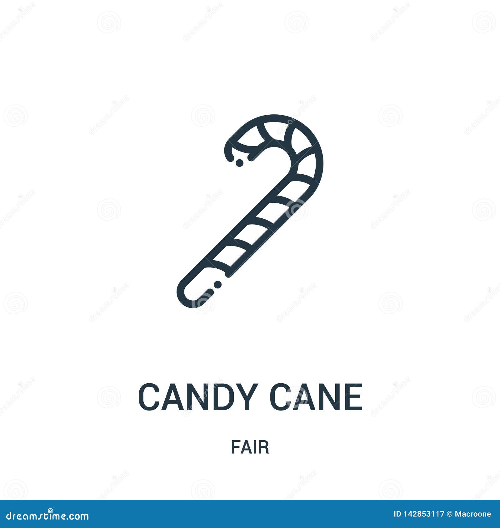 Candy Cane Icon Vector from Fair Collection. Thin Line Candy Cane ...