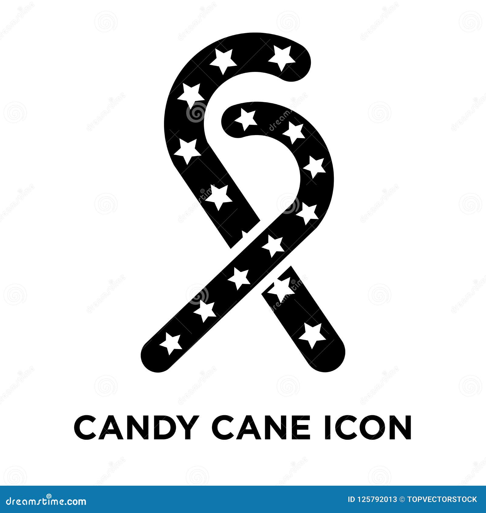 Candy Cane Icon Vector Isolated on White Background, Logo Concept of ...
