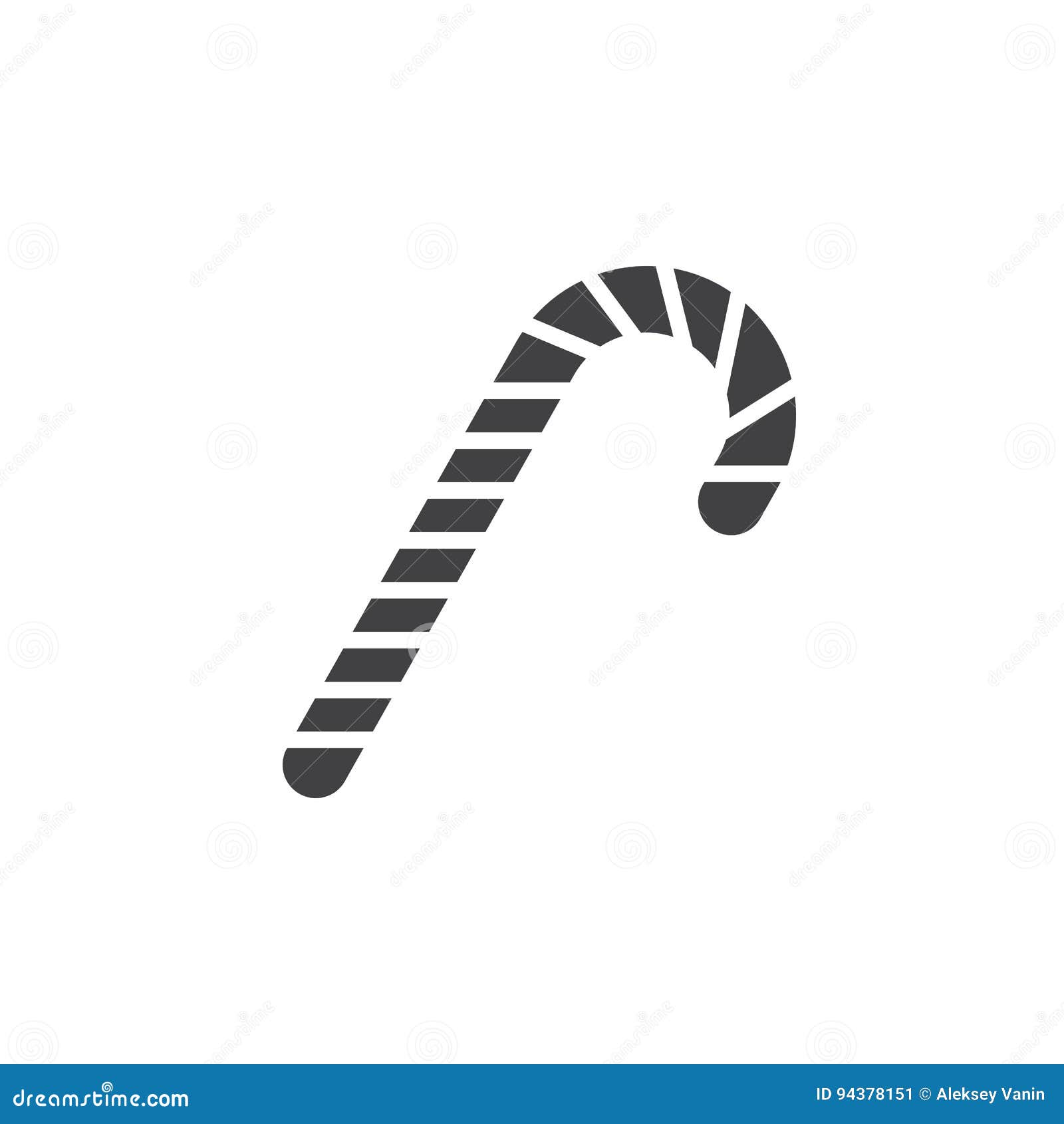 Candy Cane Icon Vector, Peppermint Stick Filled Flat Sign, Solid Stock ...