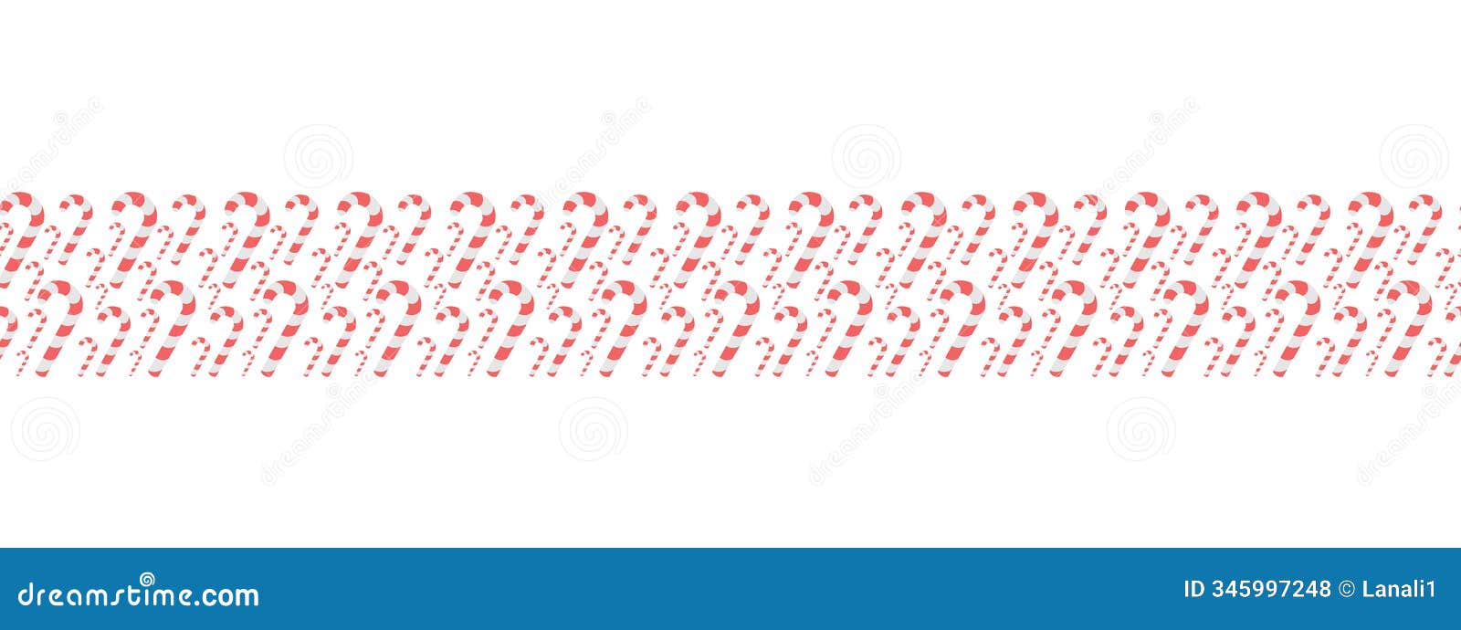 Candy Cane. Seamless Horizontal Border. Striped Red and White Lollipop ...