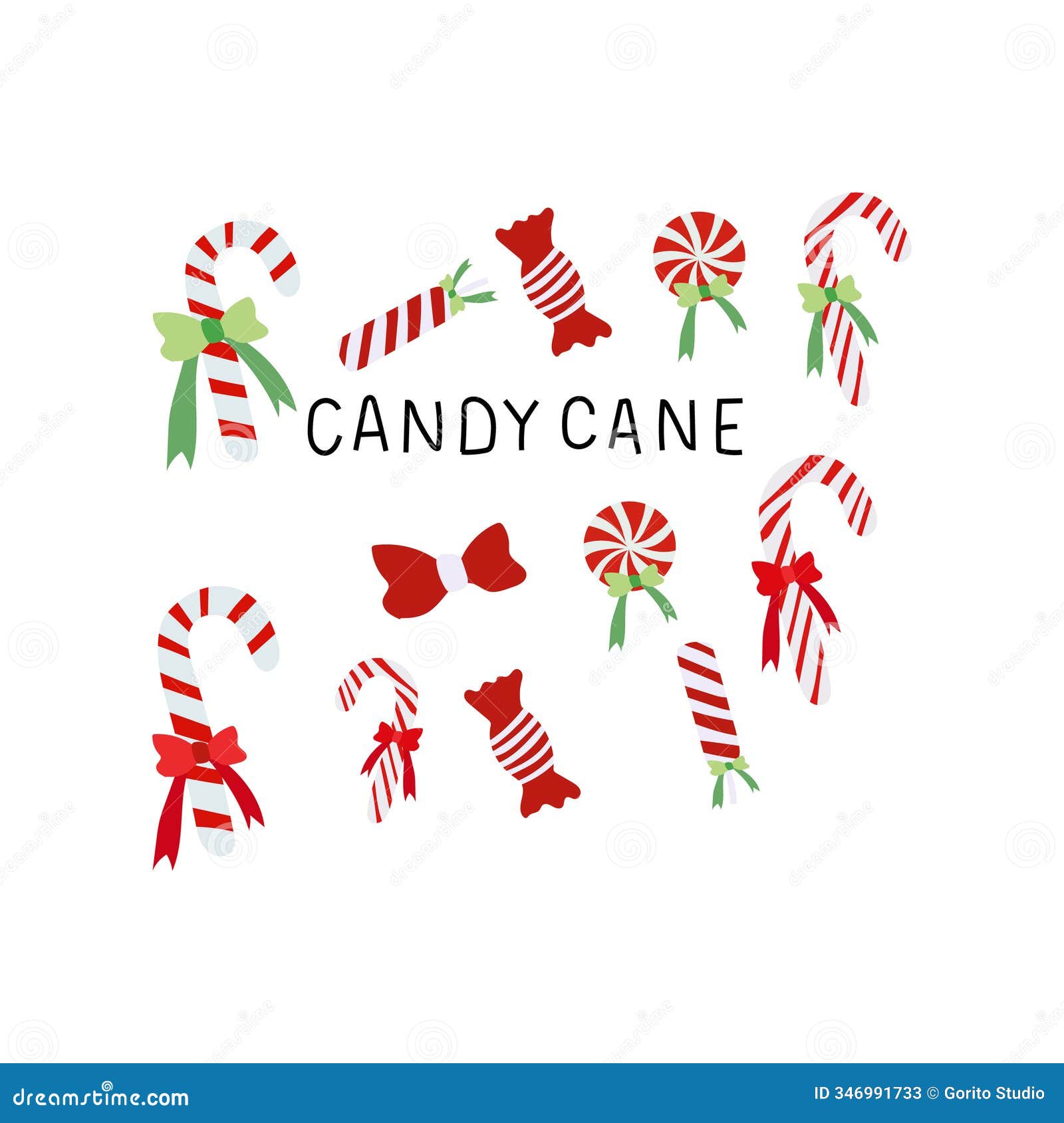 Candy Cane Set Free Vector Illustration Stock Vector - Illustration of ...
