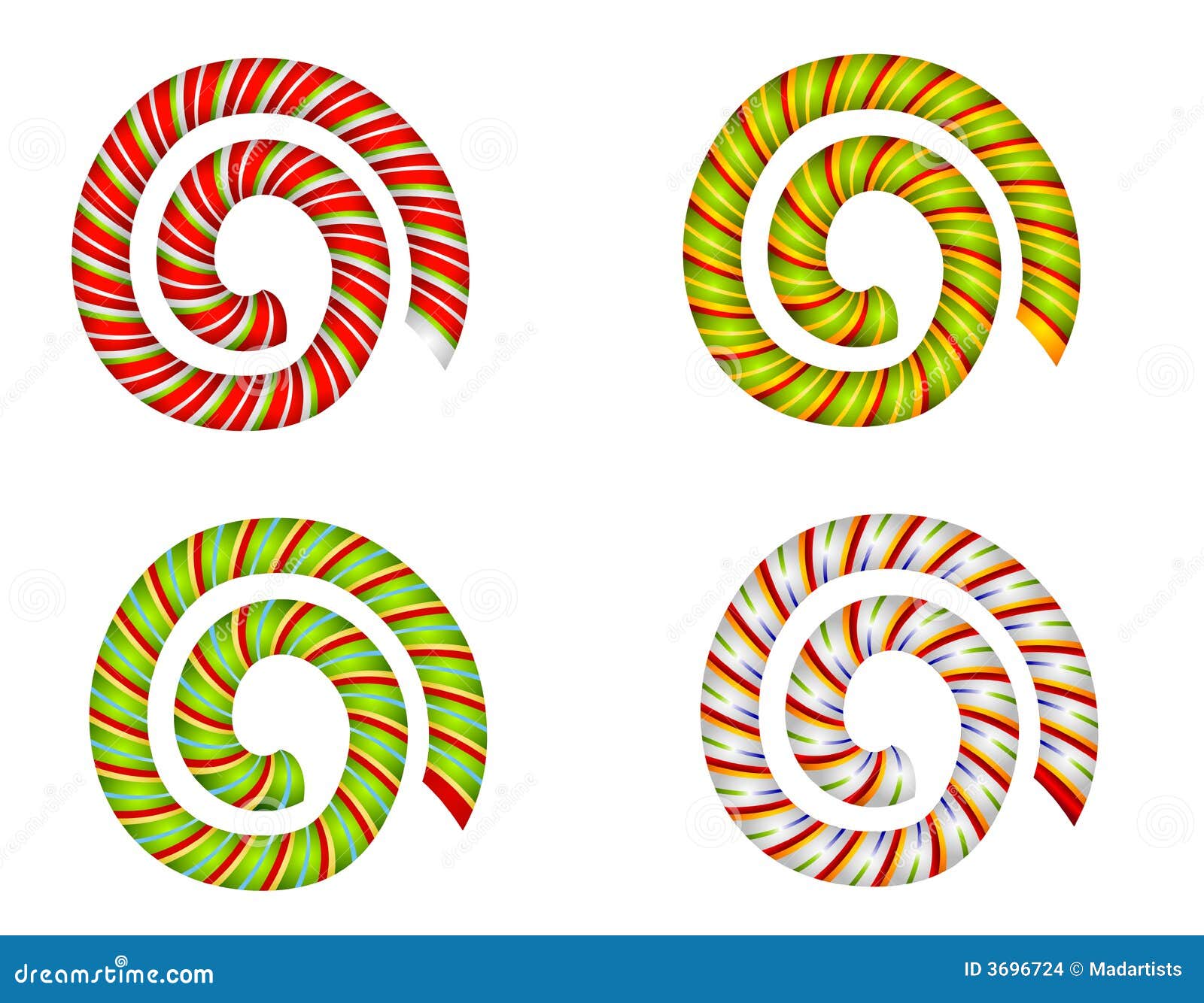Candy Cane Swirls and Spirals Stock Illustration - Illustration of clip ...