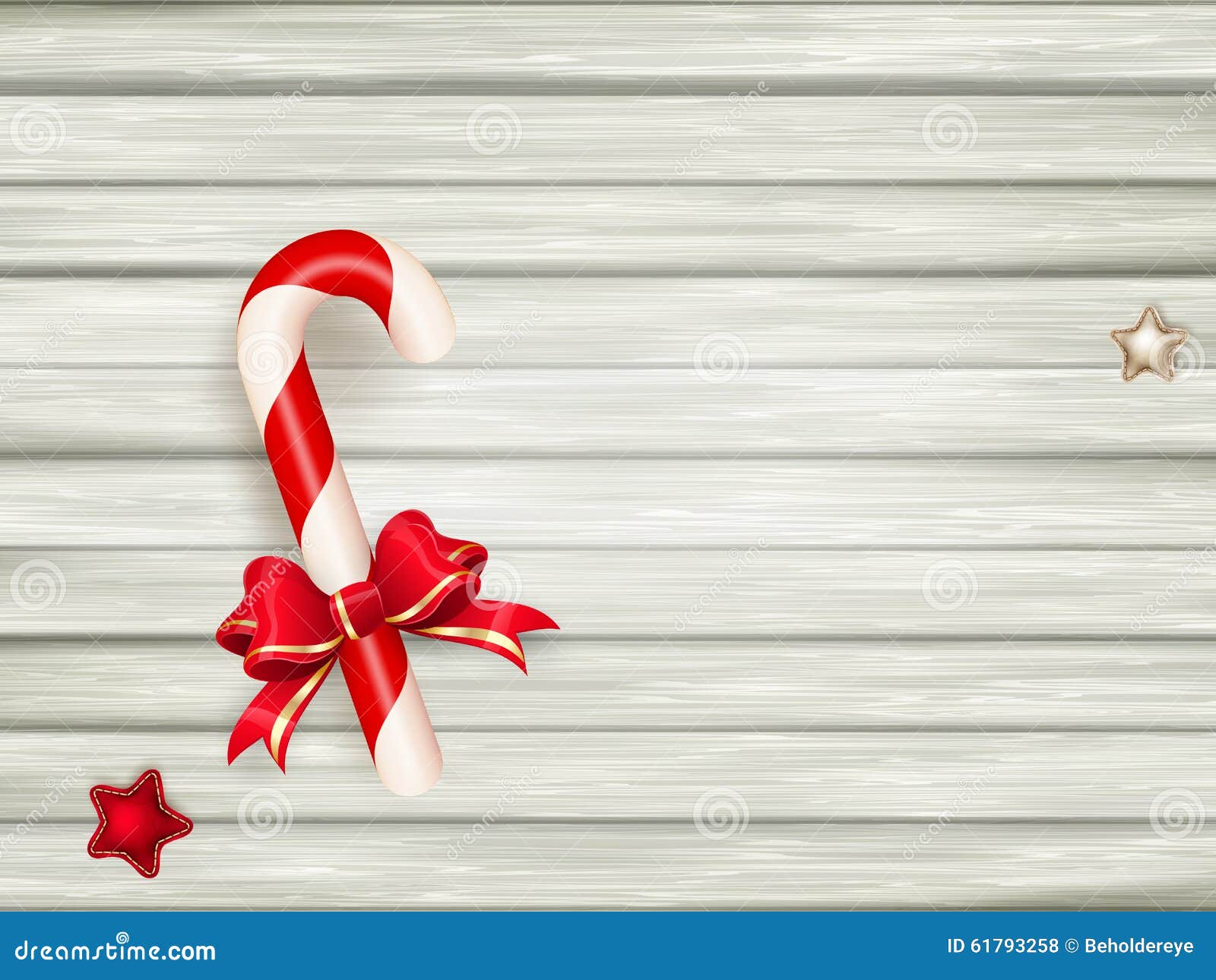 Candy Cane on Wooden Board. EPS 10 Stock Vector - Illustration of ...