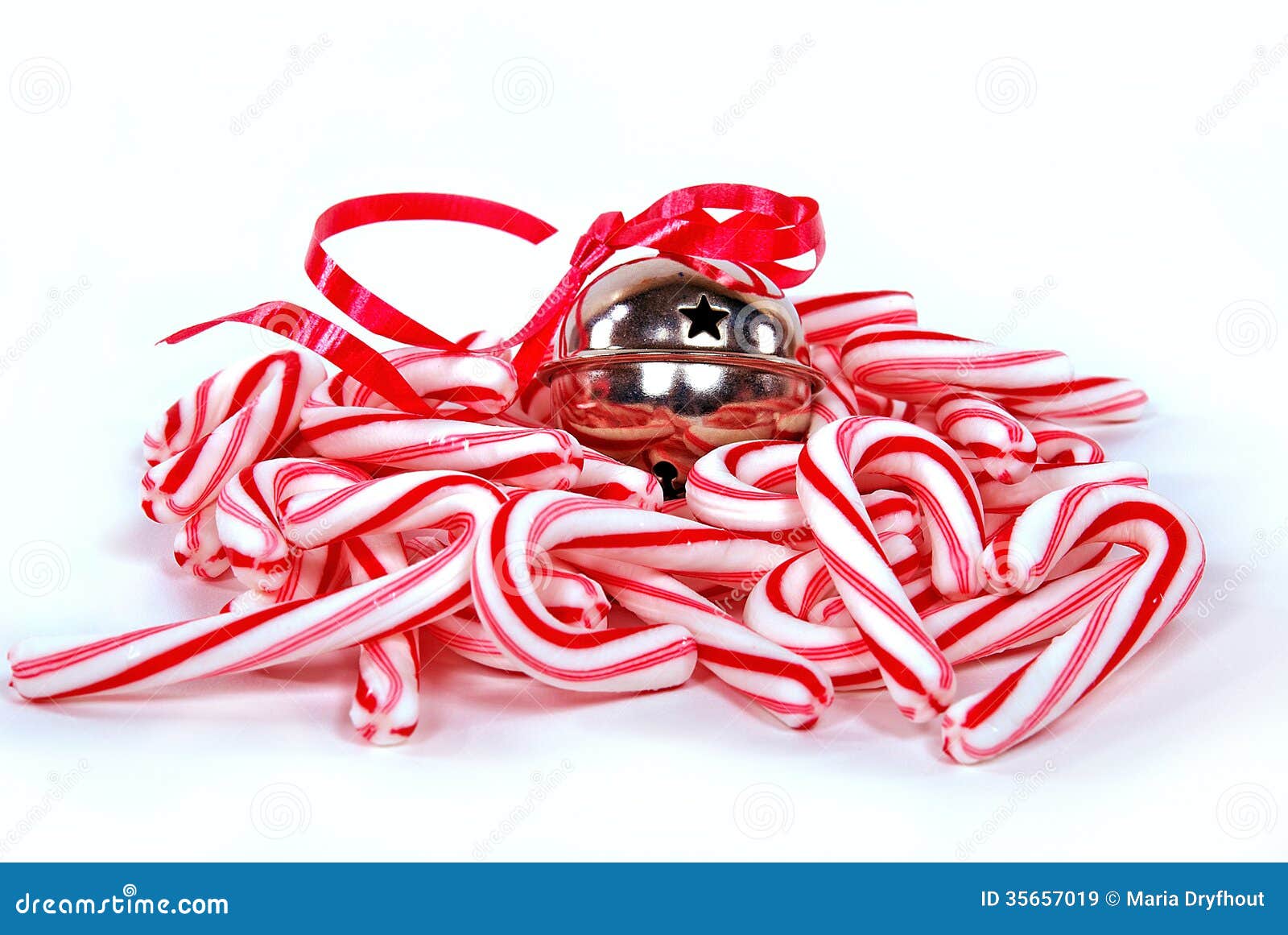 Candy canes and bell stock image. Image of candy, isolated - 35657019