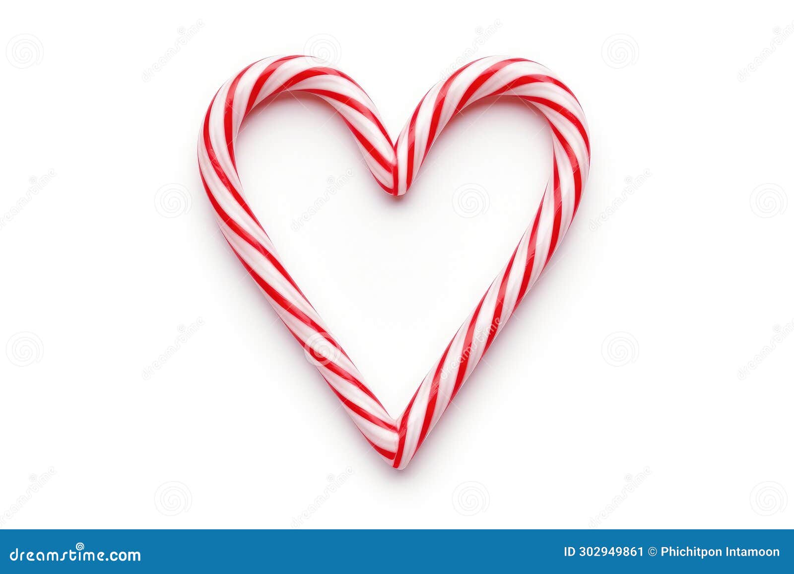 Candy Canes Forming Heart Shape on White Background - Generative AI ...
