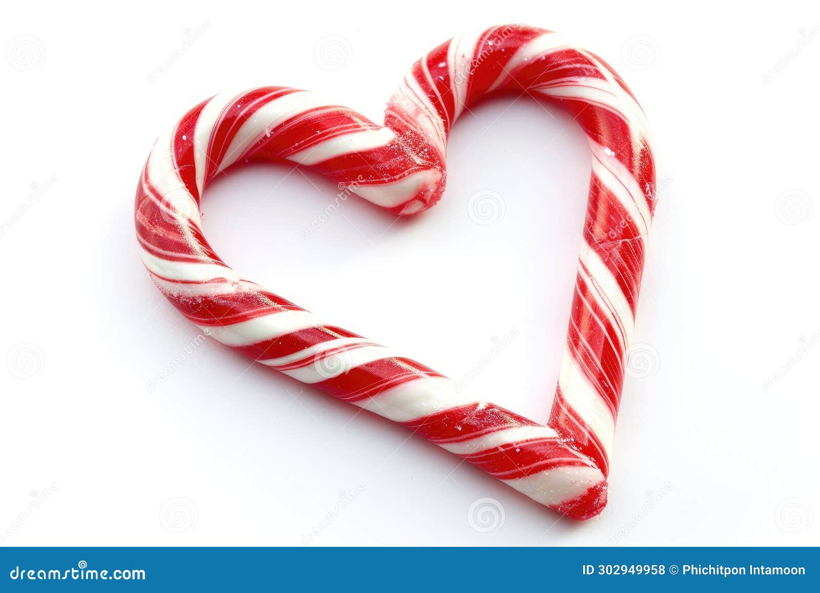 Candy Canes Forming Heart Shape on White Background - Generative AI ...