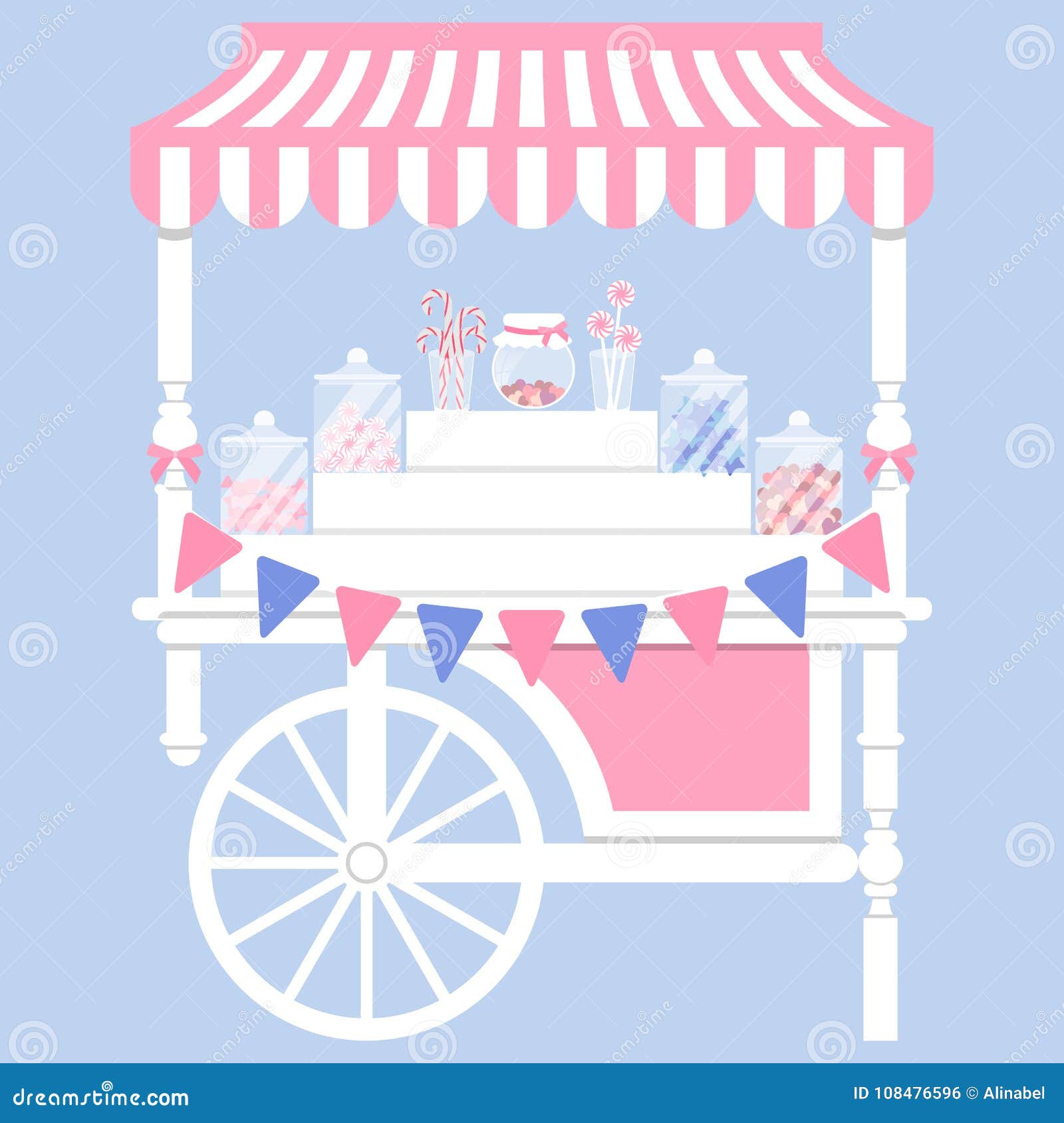 Candy Cart Vector Illustration Stock Vector - Illustration of childhood ...