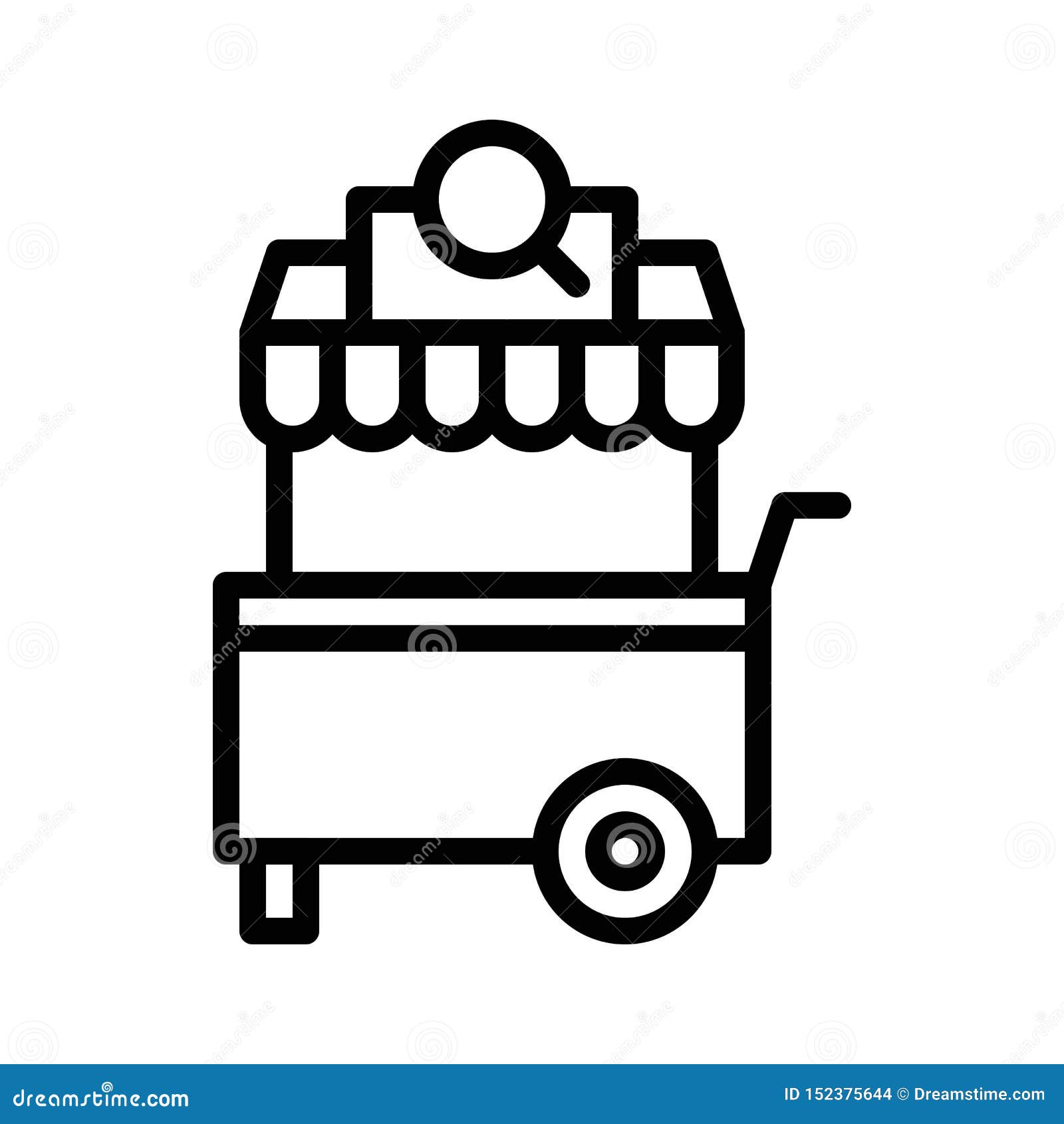Candy Cart Vector Illustration, Isolated Line Stye Icon Stock Vector ...