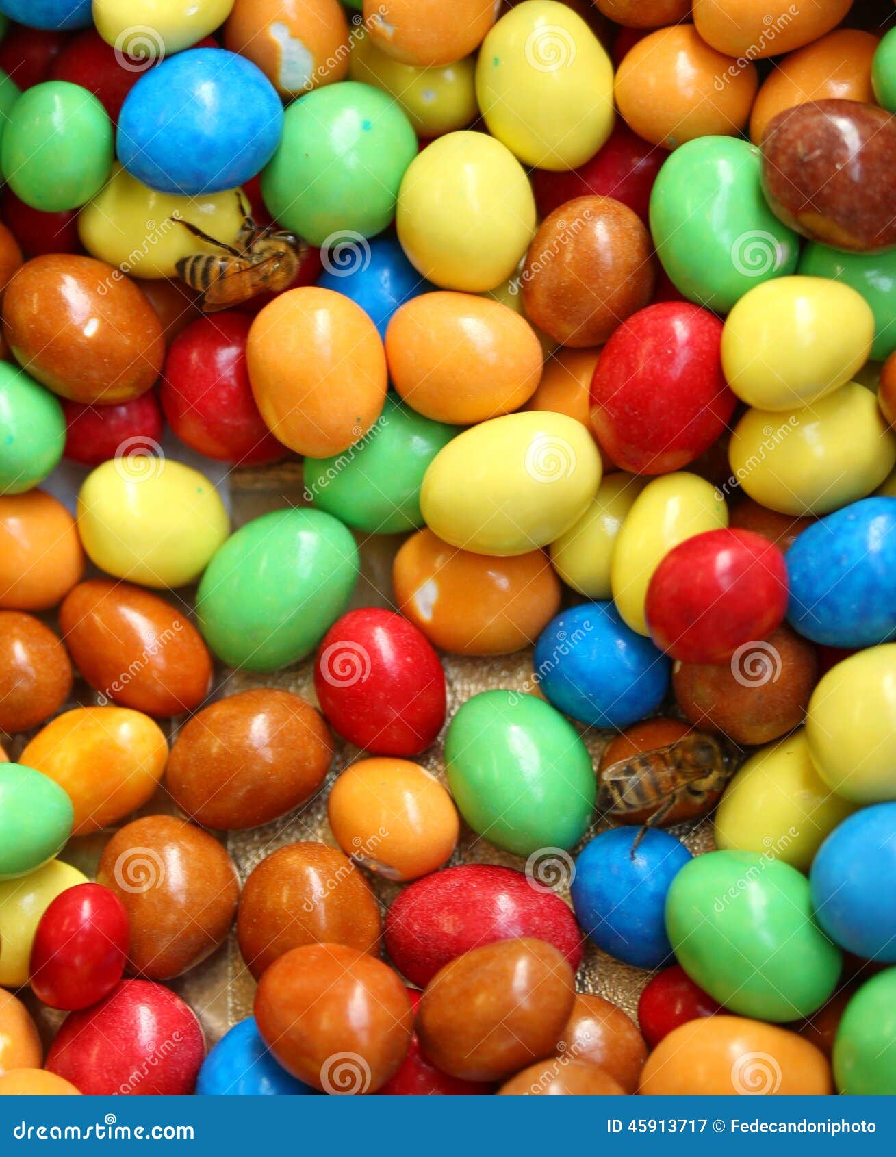 Candy and Chocolate and BEE Stock Image - Image of backdrop, food: 45913717