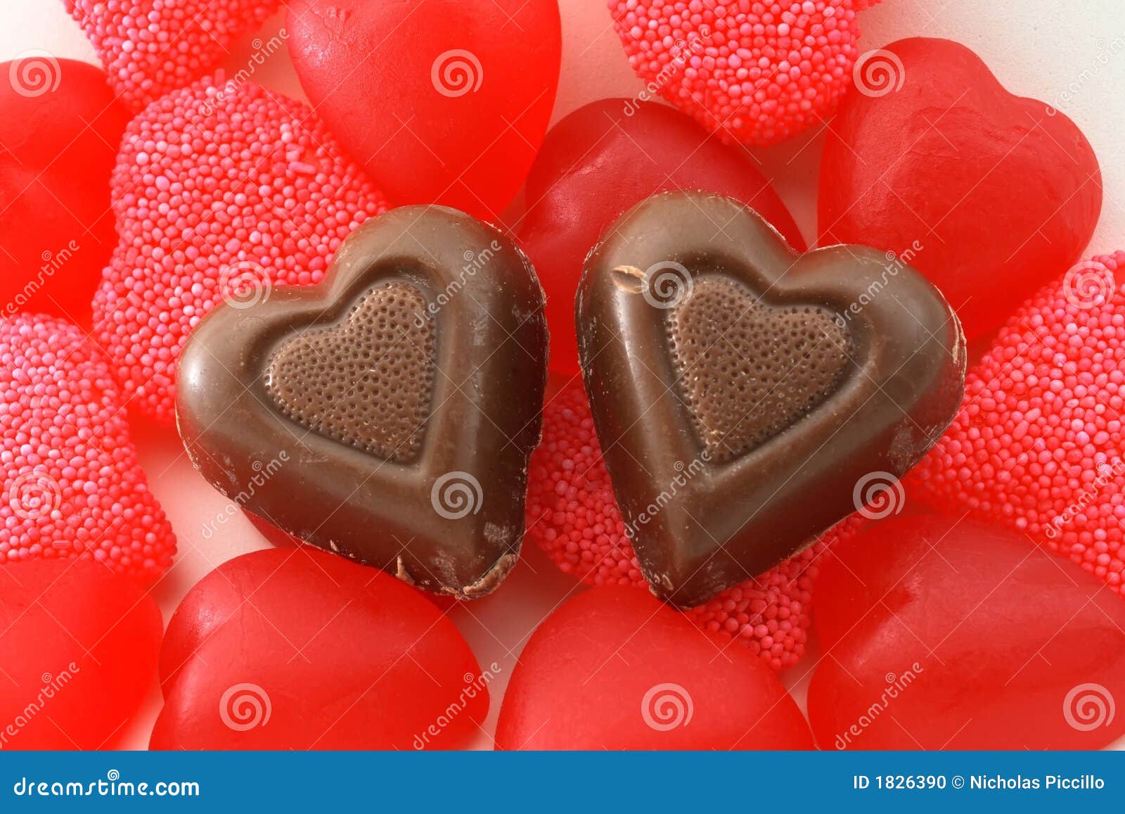 Candy and chocolate hearts stock photo. Image of chocolate - 1826390
