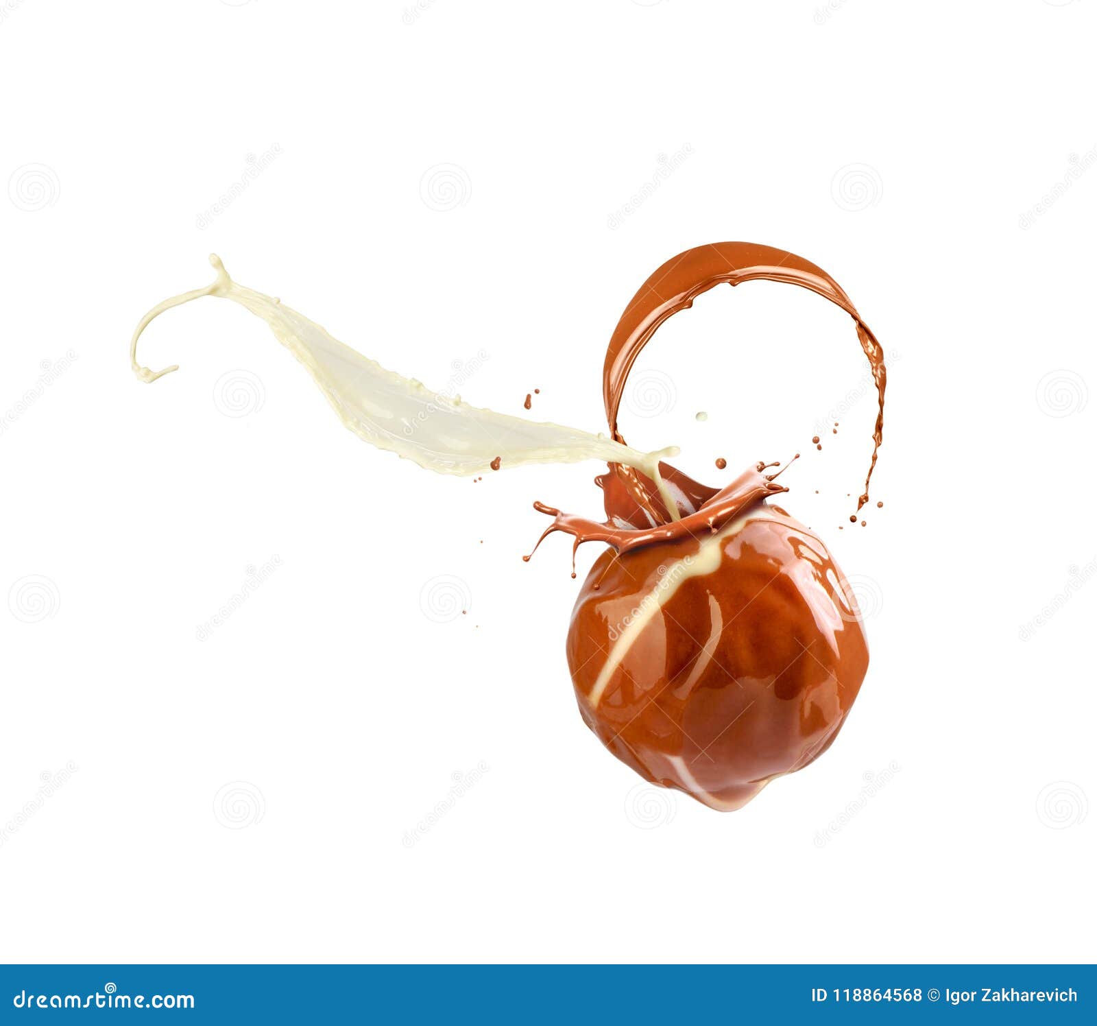 Candy with Chocolate and Milk Splash Stock Photo - Image of liquid ...