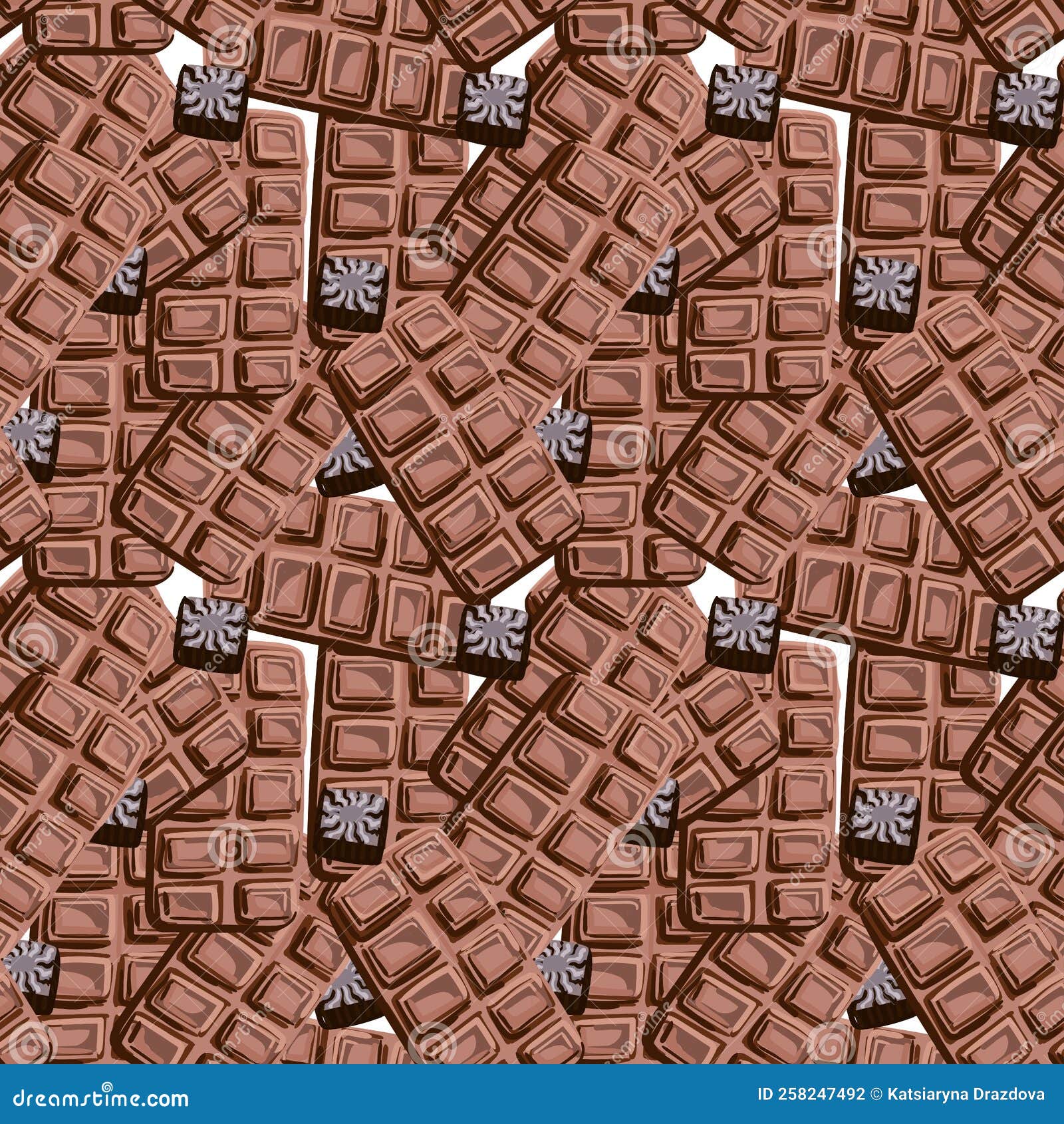 Candy and Chocolate Seamless Pattern. Texture for Packages, Postcards ...