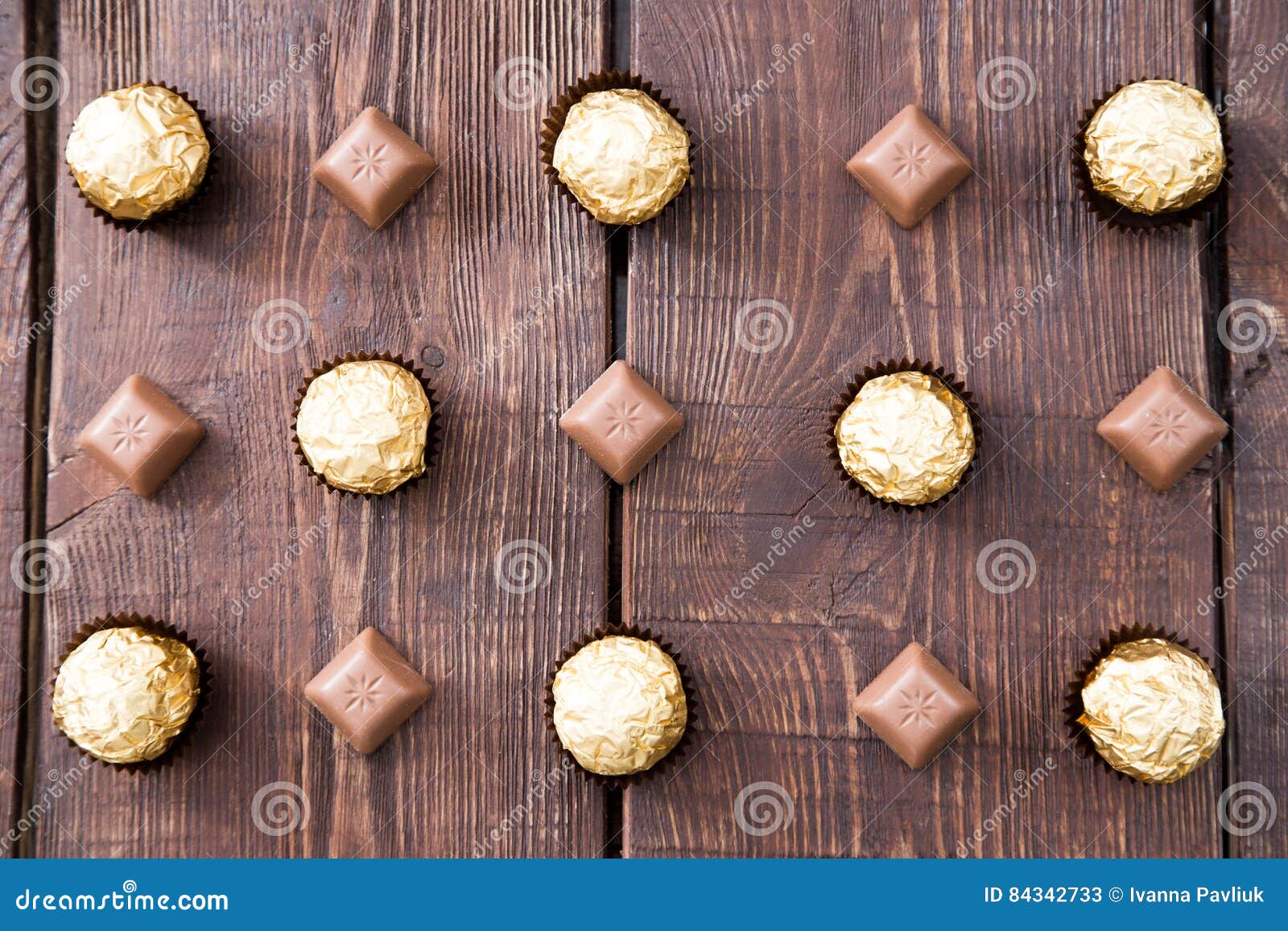 Candy in a Chocolate Wrapper and Chocolate Stock Image - Image of flat ...