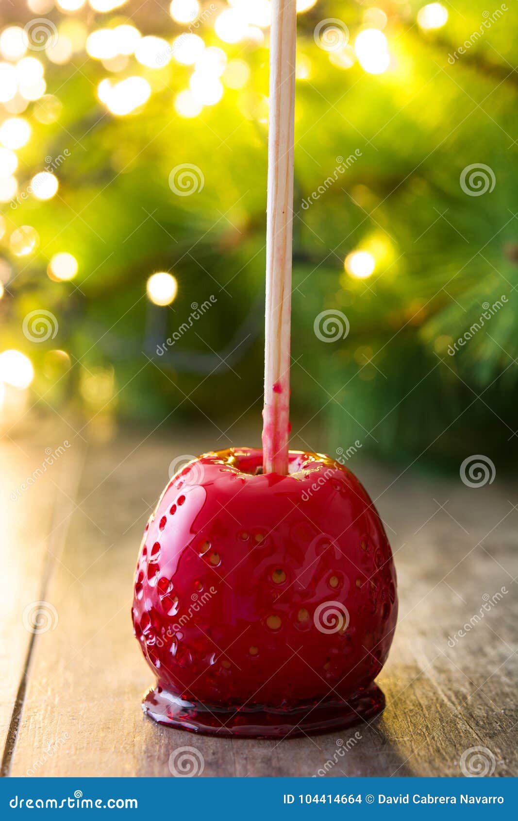 Candy Christmas Apple and Christmas Lights. Stock Photo - Image of ...