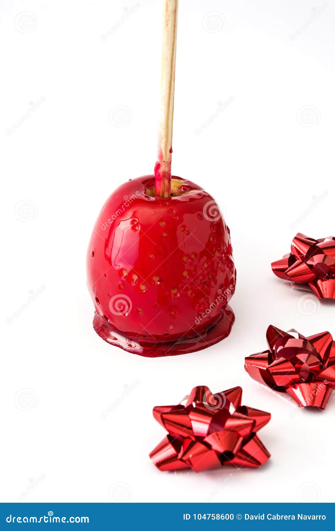Candy Christmas Apples on White Background Stock Photo - Image of ...