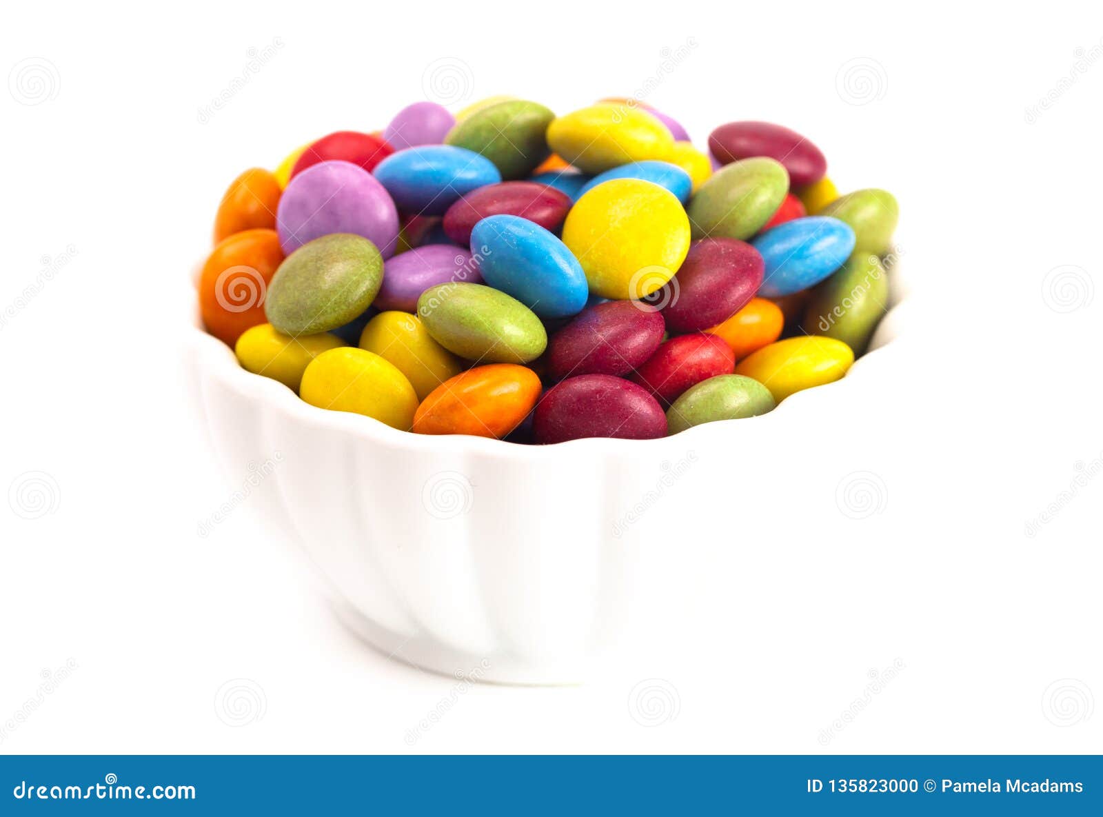 Candy Coated Chocolates on a White Background Stock Photo - Image of ...