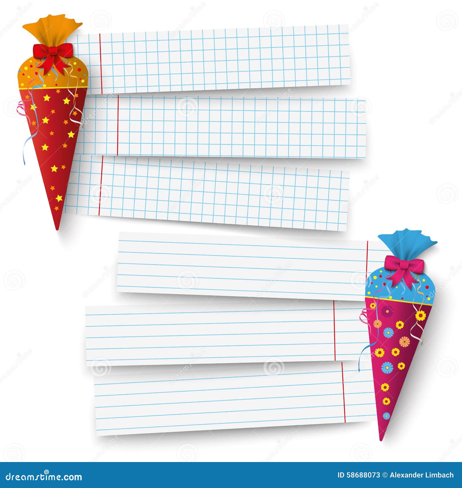 2 Candy Coles School Paper Banners Stock Vector - Illustration of back ...