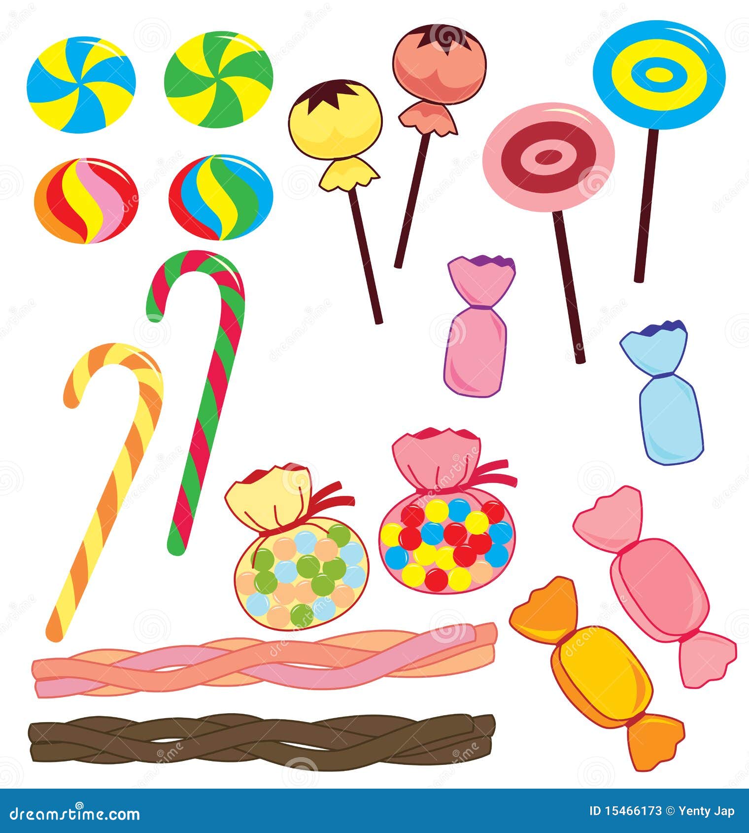 Candy Collection stock vector. Illustration of colorful - 15466173