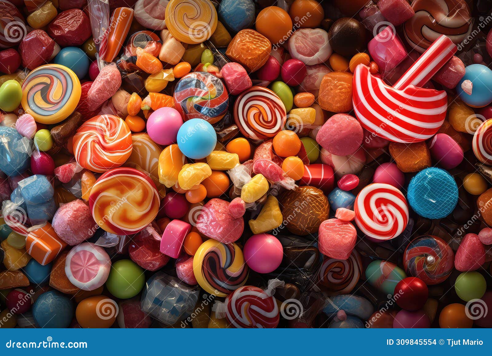Colorful and Delicious Assorted Candy Collection on a Vibrant ...