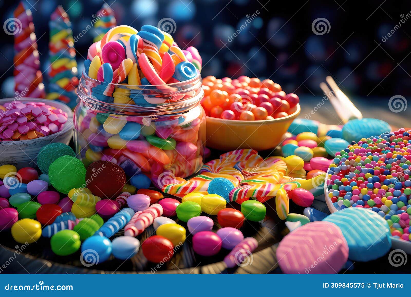 Colorful and Delicious Assorted Candy Collection on a Vibrant ...