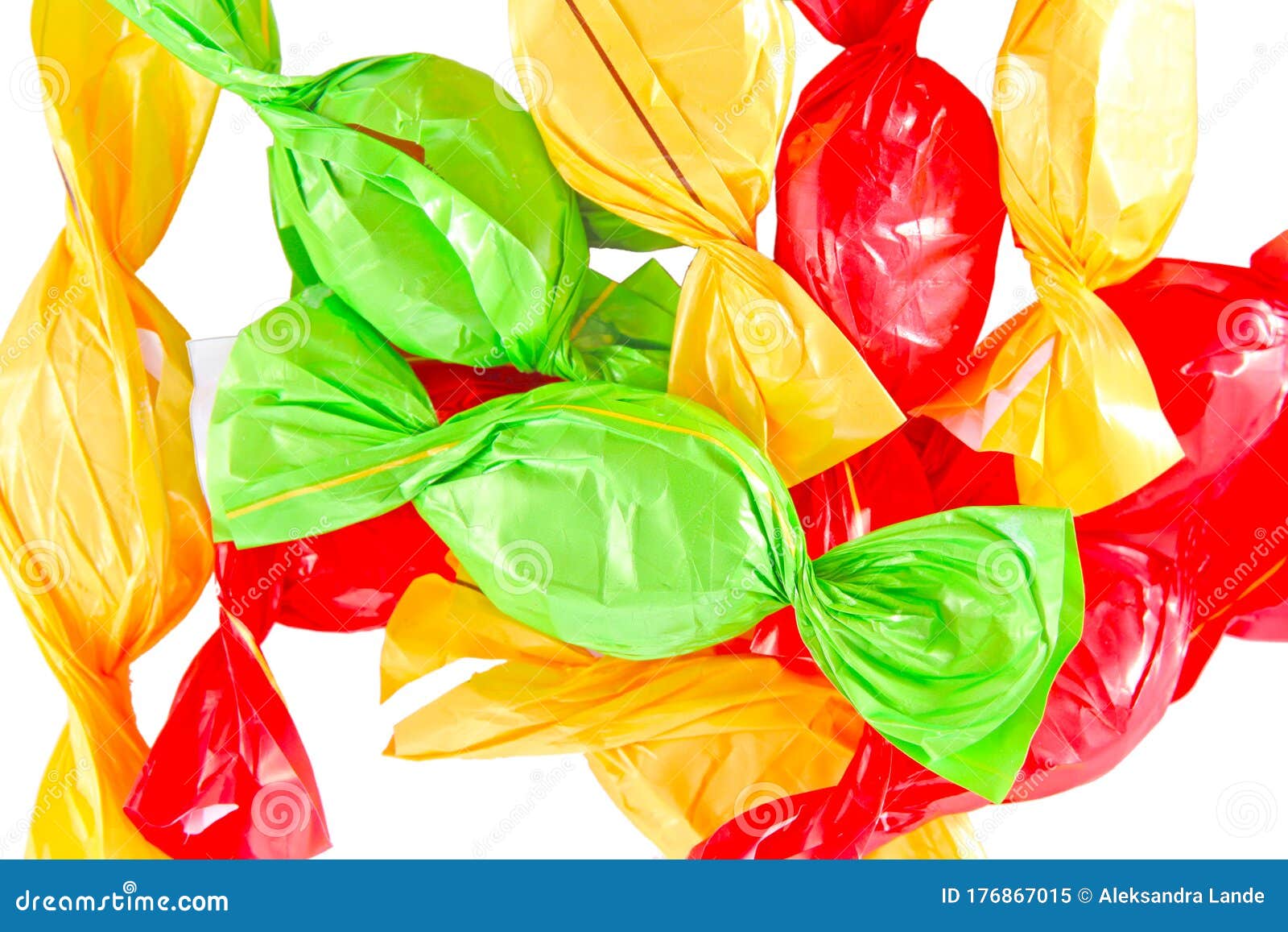 Candy in Colored Wrapper Isolated Stock Image - Image of candy ...
