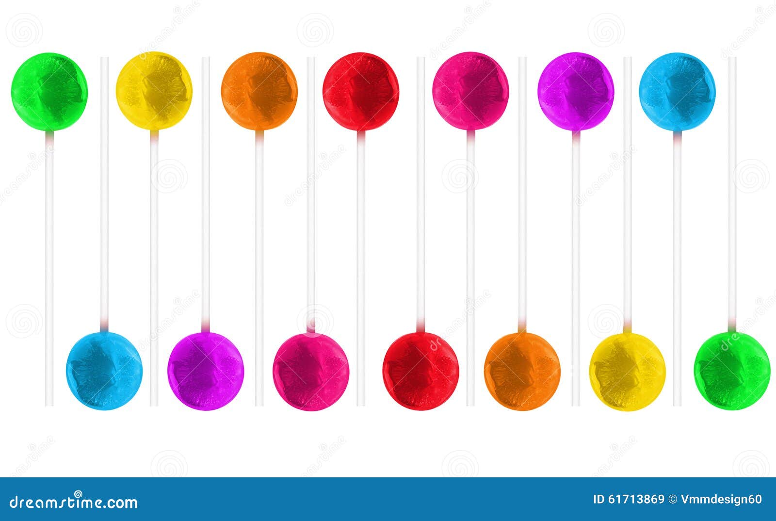 Candy Colorful Lollipops Seamless Wallpaper on a White Background Stock ...