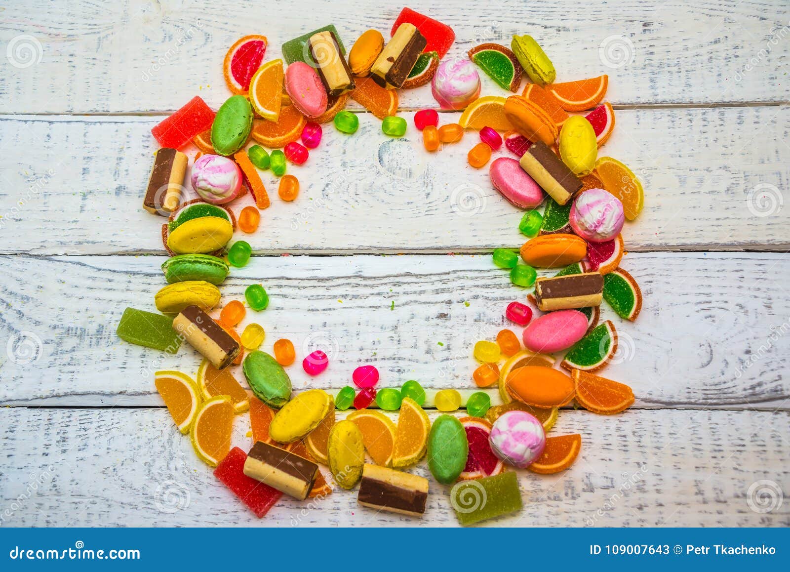 Candy and Cookies in the Form of a Circle Stock Image - Image of ...