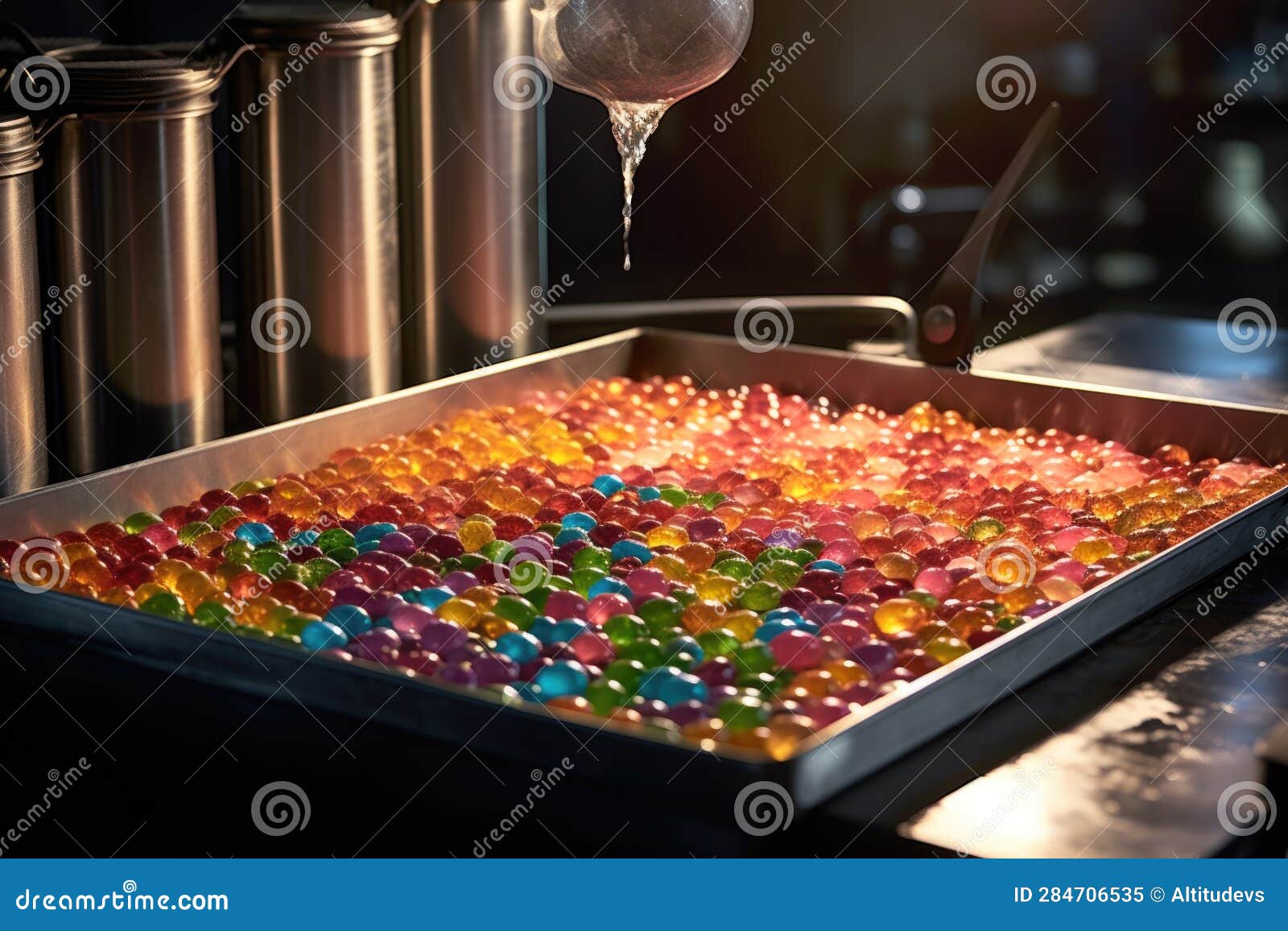 Candy Cooling Process on a Steel Tabletop Stock Image - Image of ...