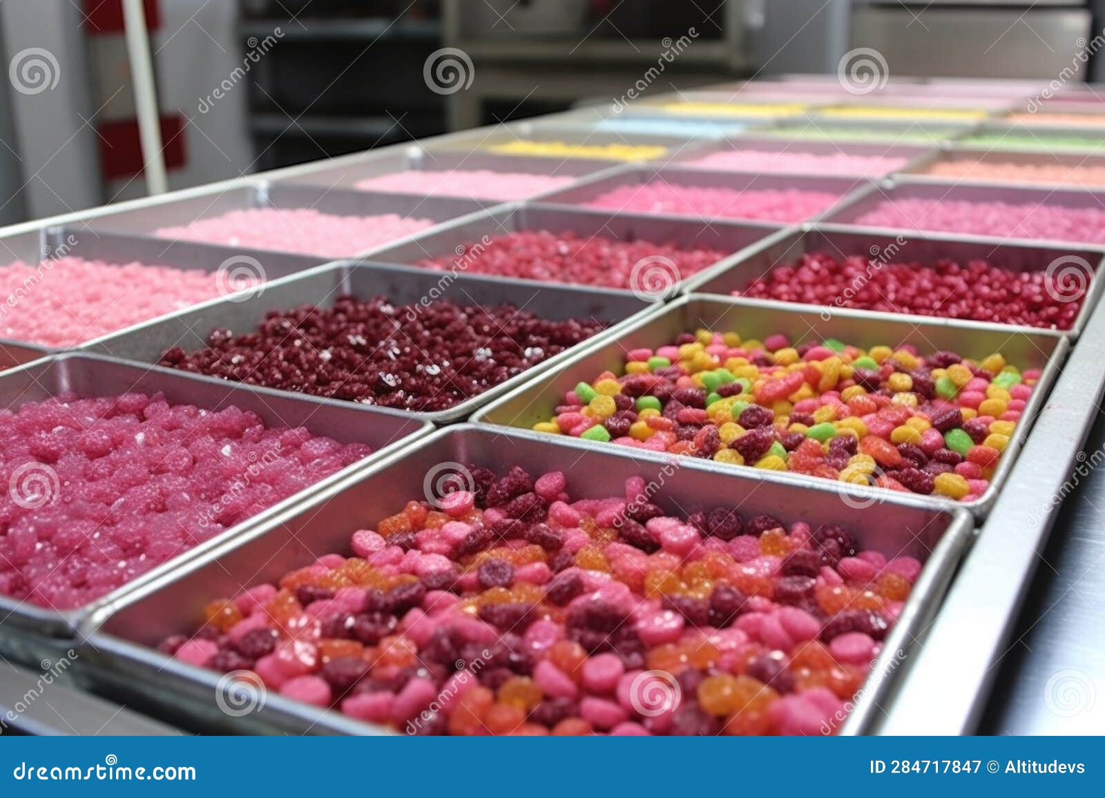 Candy Cooling on Trays before Packaging Process Stock Illustration ...