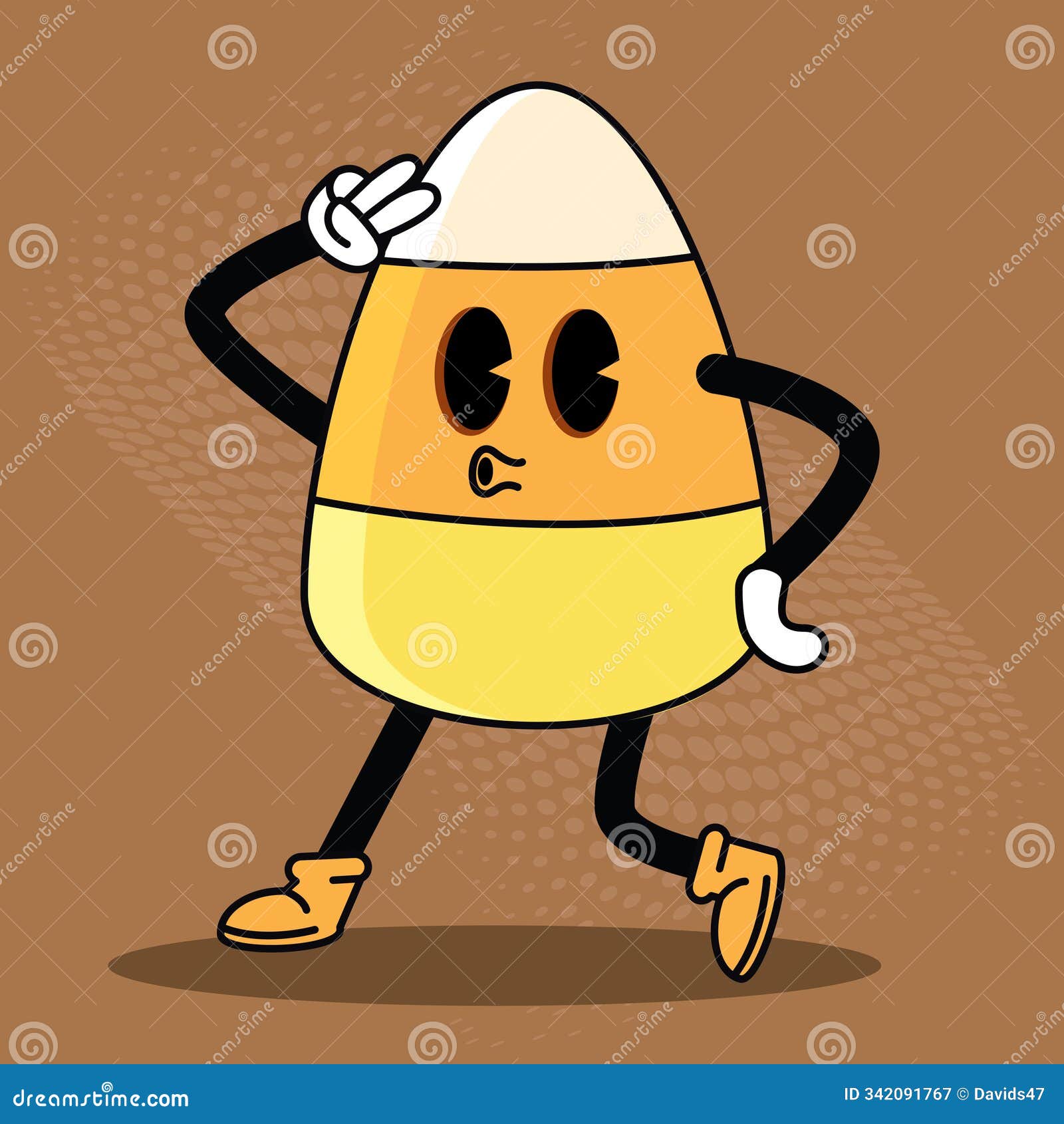Candy Corn Character Posing with Playful Expression, Vector Stock ...