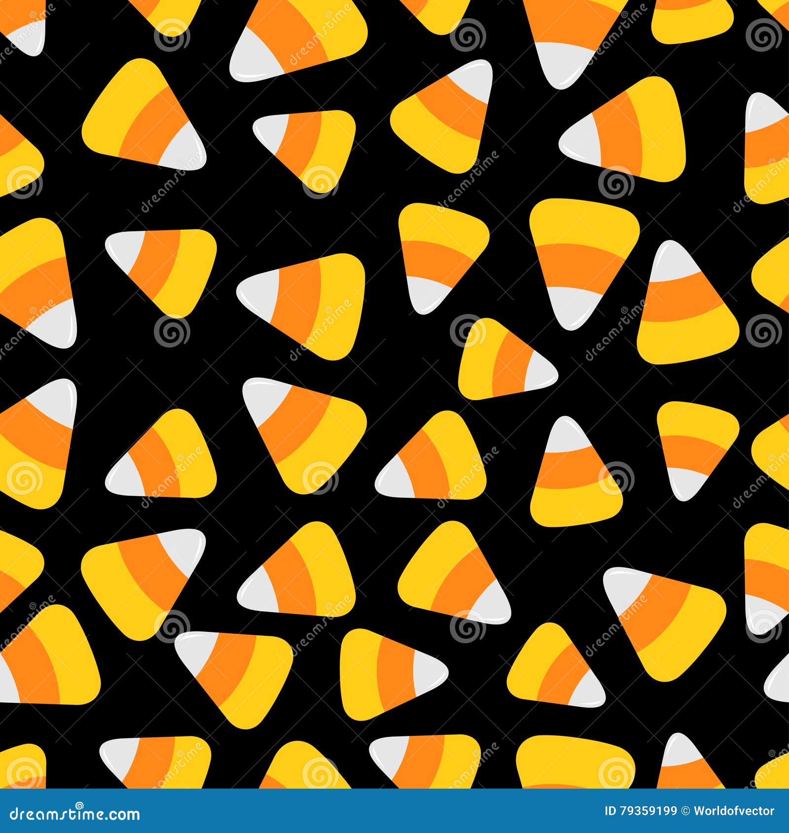 Candy Corn. Happy Halloween Seamless Pattern. Flat Design. Black ...