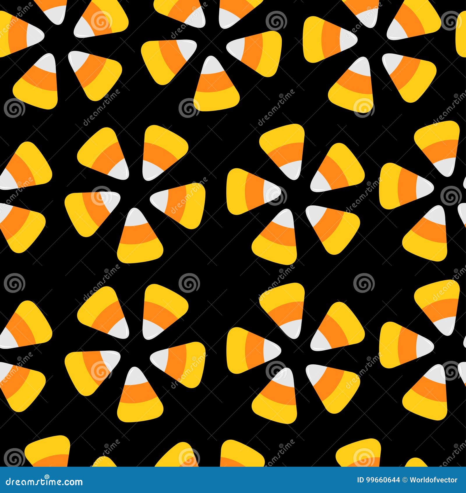 Candy Corn. Happy Halloween Seamless Pattern. Round Circle Flower ...