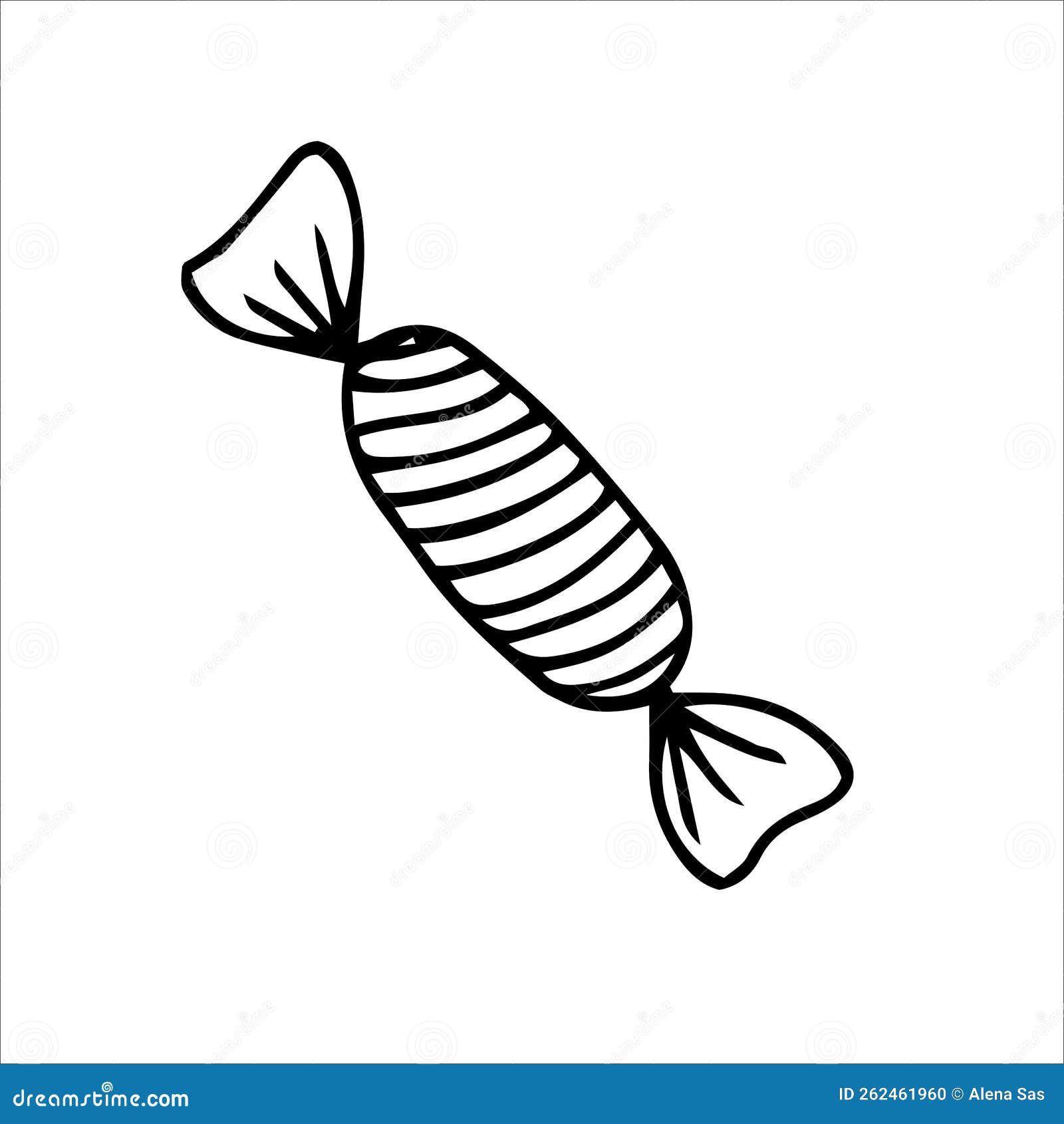 Candy Doodle. Candy in a Wrapper. Hand Drawn Simple Doodle Stock Vector ...