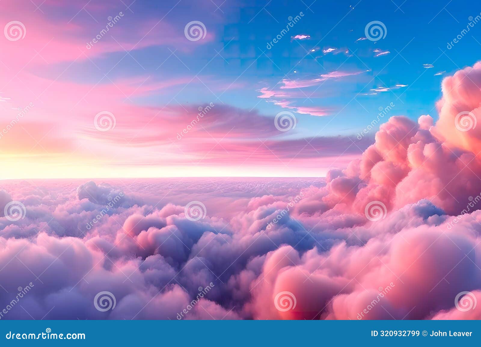 AI Generated Candy Dream: a Mesmerising Sky with Pink Fluffy Clouds ...