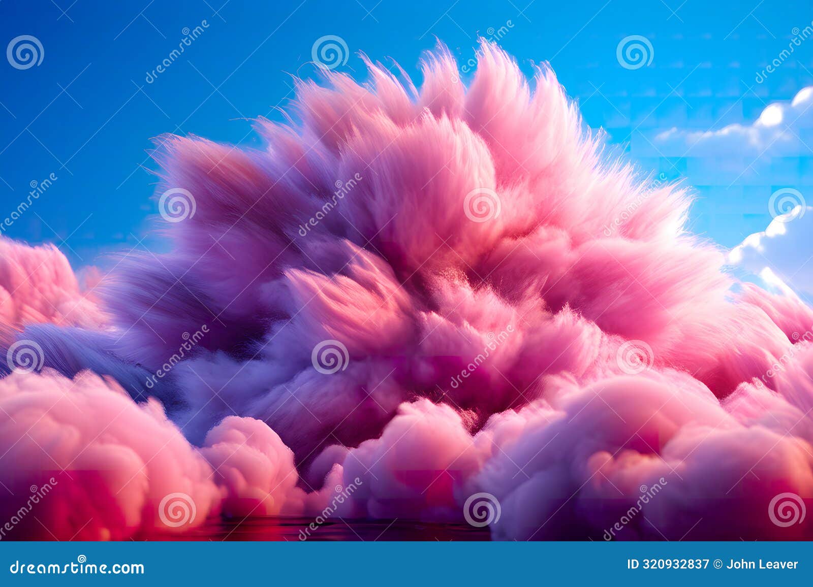 AI Generated Candy Dream: a Mesmerising Sky with Pink Fluffy Clouds ...
