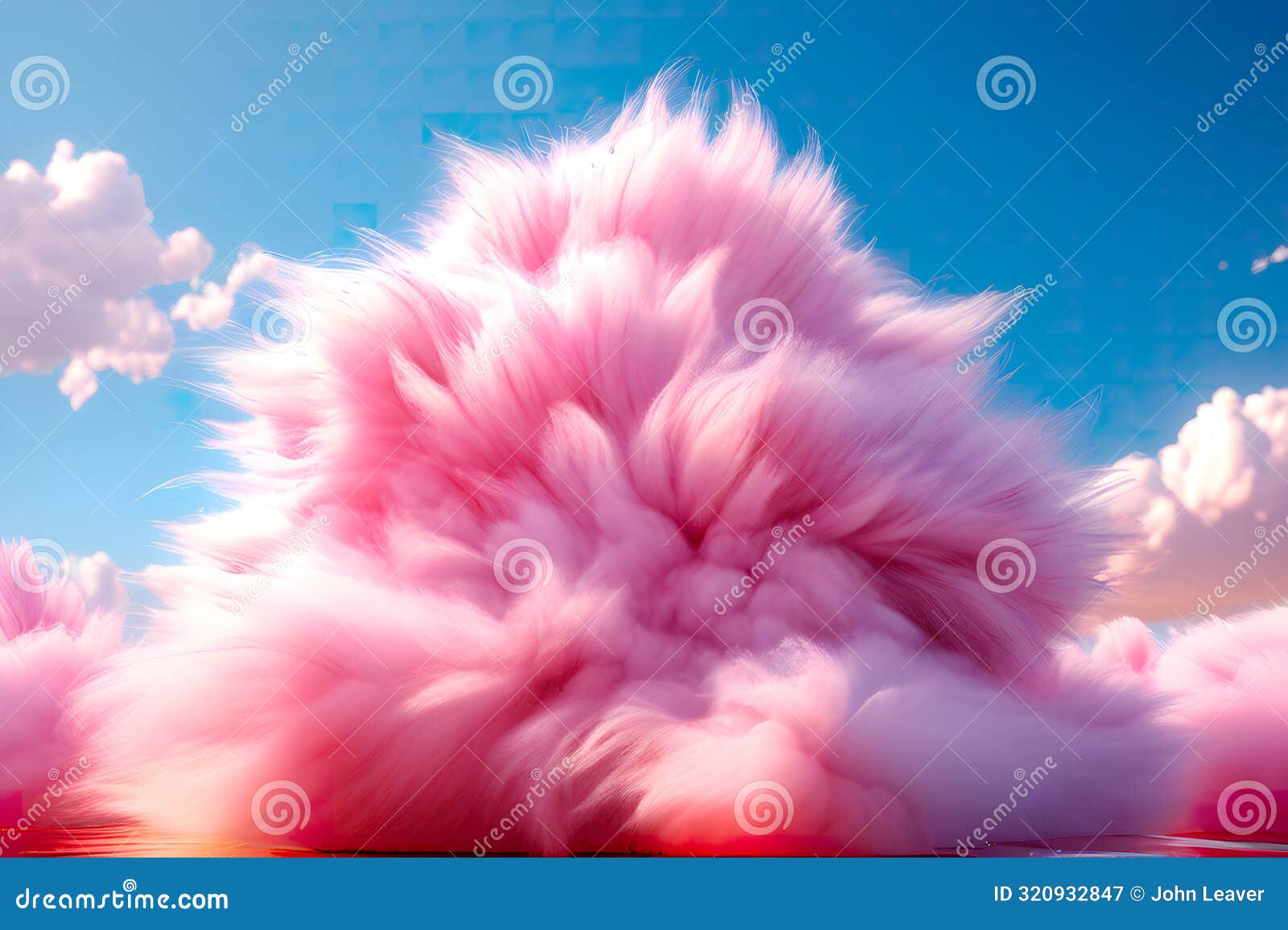AI Generated Candy Dream: a Mesmerising Sky with Pink Fluffy Clouds ...