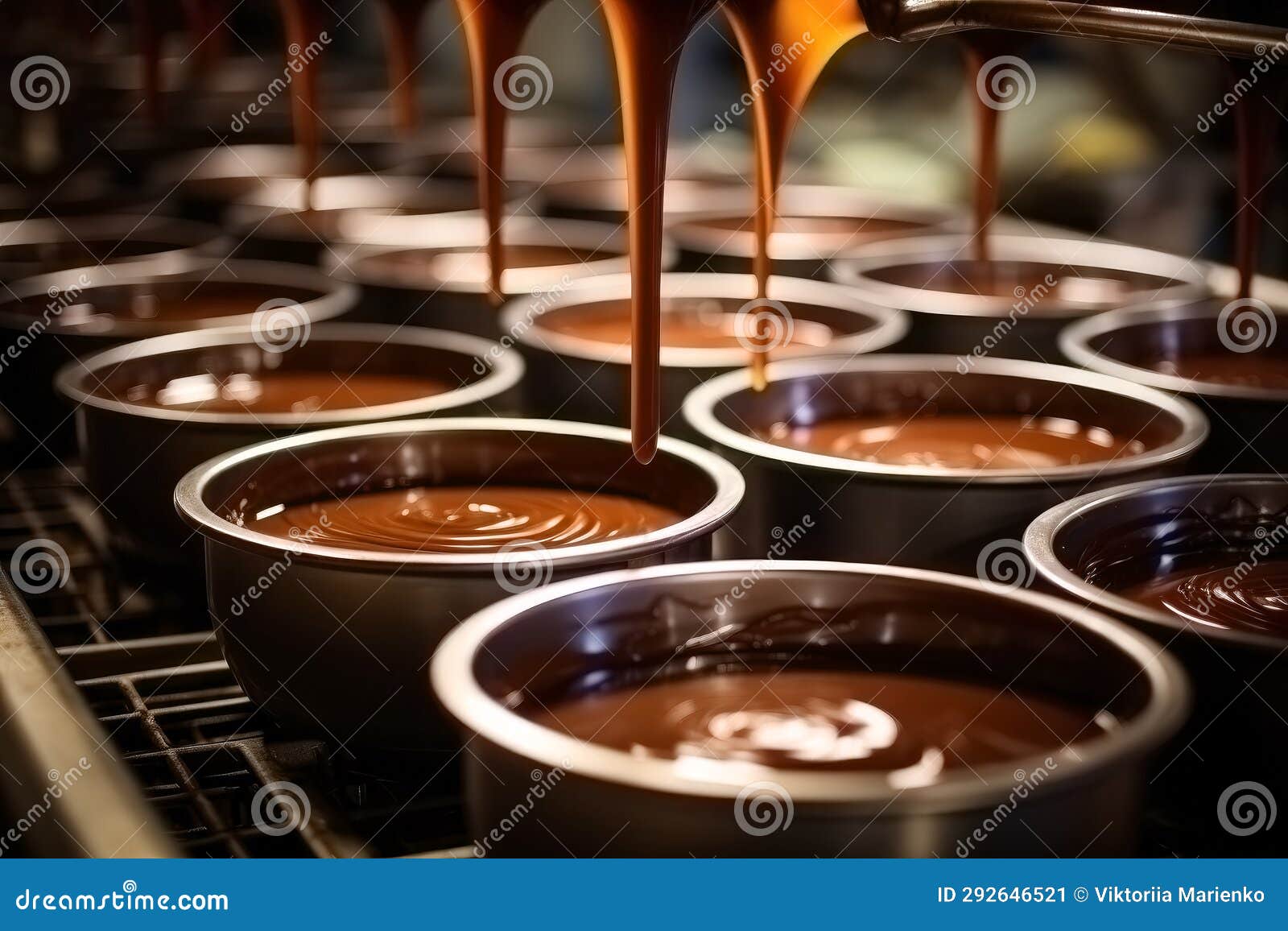 Candy Factory Closeup: the Chocolate Production Process Stock ...