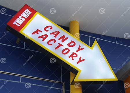 Candy factory sign stock image. Image of direction, candy - 19465335