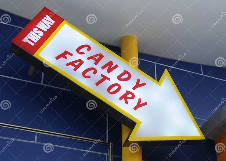 Candy factory sign stock image. Image of direction, candy - 19465335